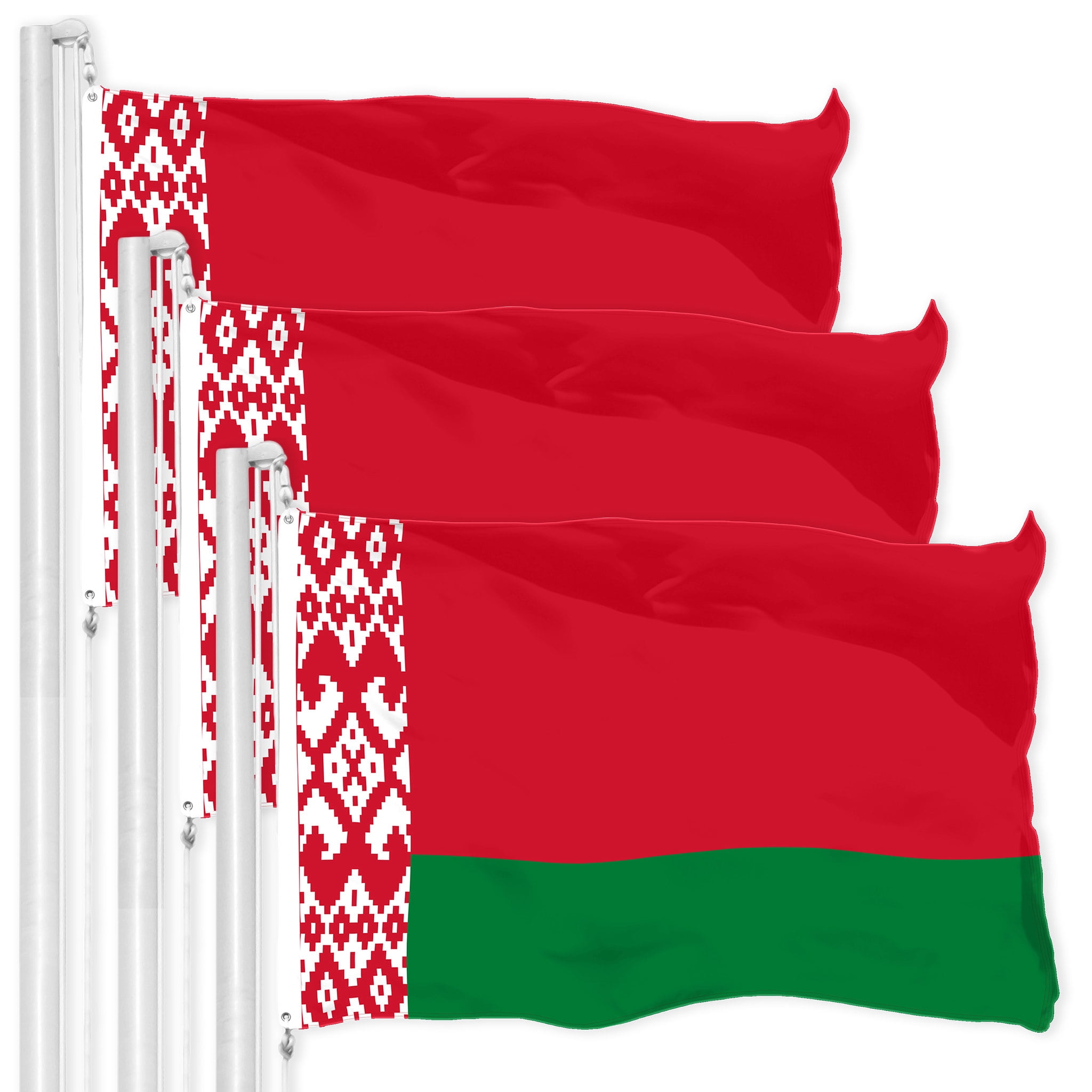 G128 3 Pack: Belarus Belarusian Flag | 3x5 Ft | LiteWeave Pro Series ...