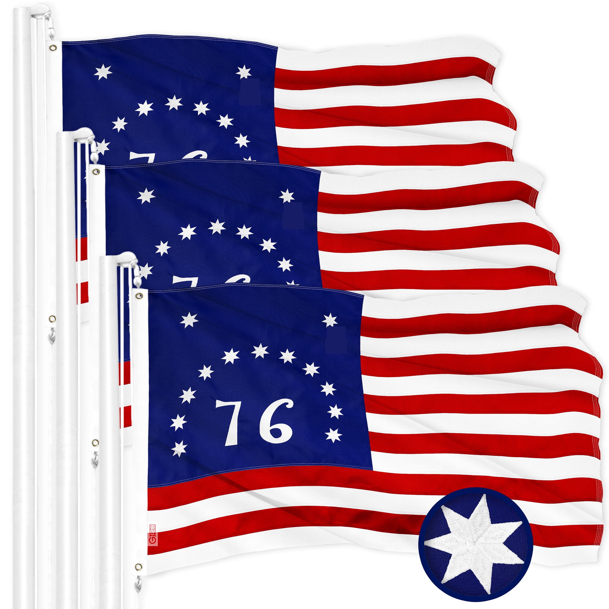 G128 3 Pack: Bennington 76 Flag | 4x6 Ft | ToughWeave Series ...