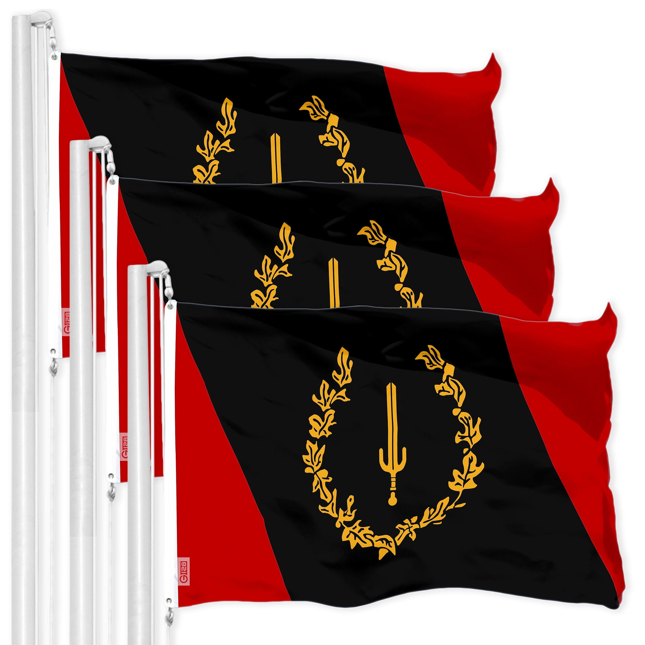 G128 3 Pack: Black American Heritage Flag | 3x5 Ft | LiteWeave Pro ...