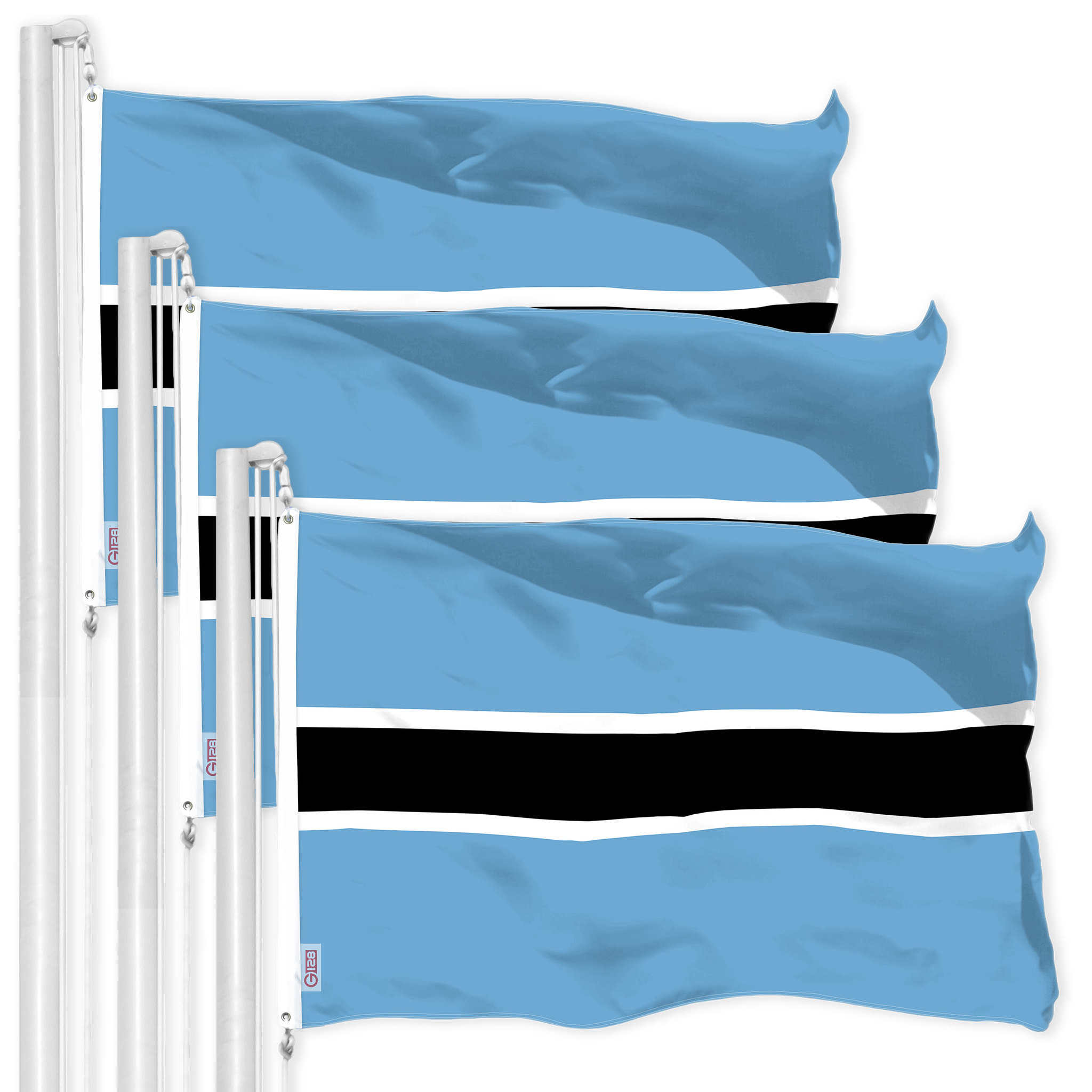 G128 3 Pack: Botswana Batswana Flag | 3x5 Ft | LiteWeave Pro Series ...