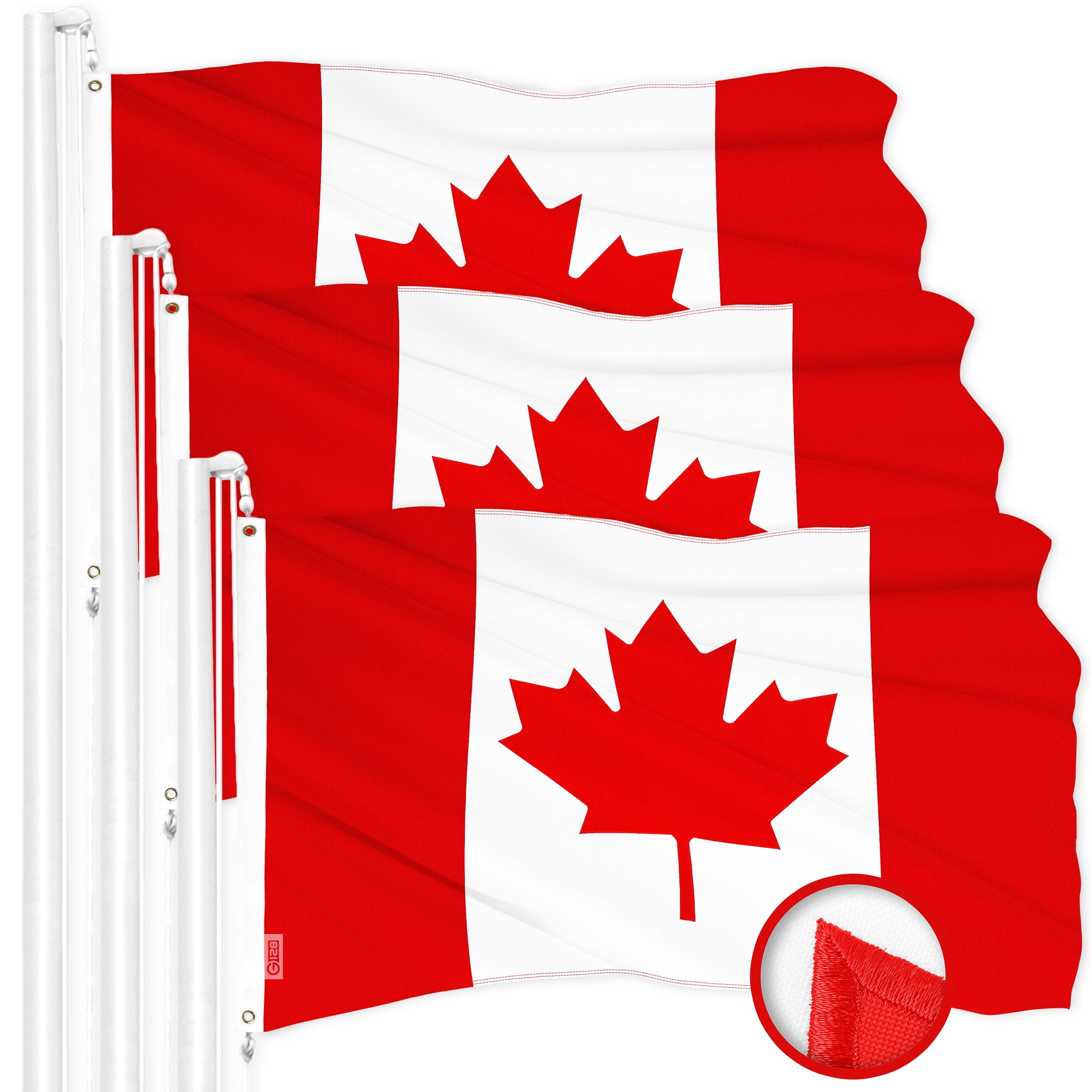 G128 3 Pack: Canada Canadian Flag | 3x5 Ft | ToughWeave Series ...