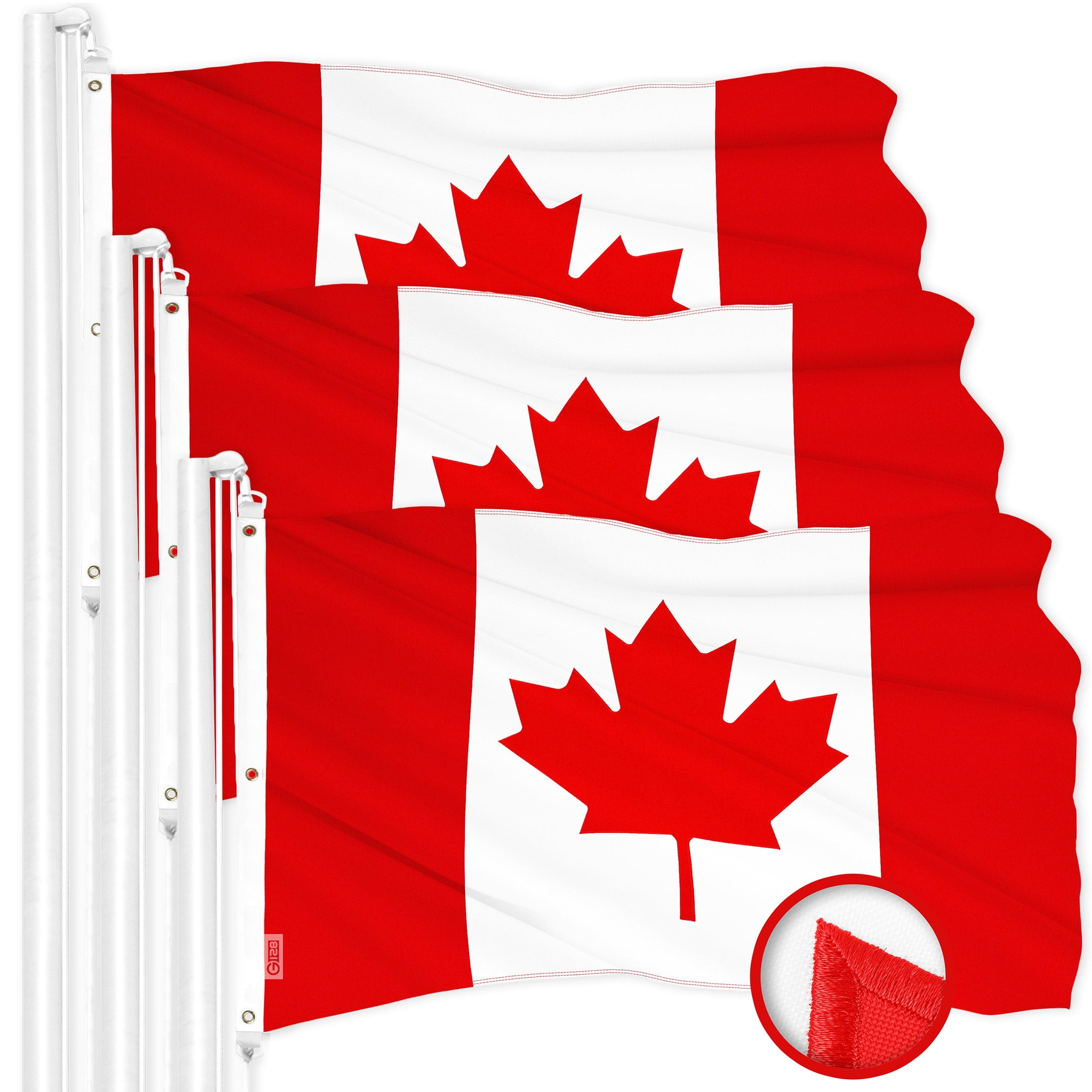 G128 3 Pack: Canada Canadian Flag | 6x10 Ft | ToughWeave Series ...