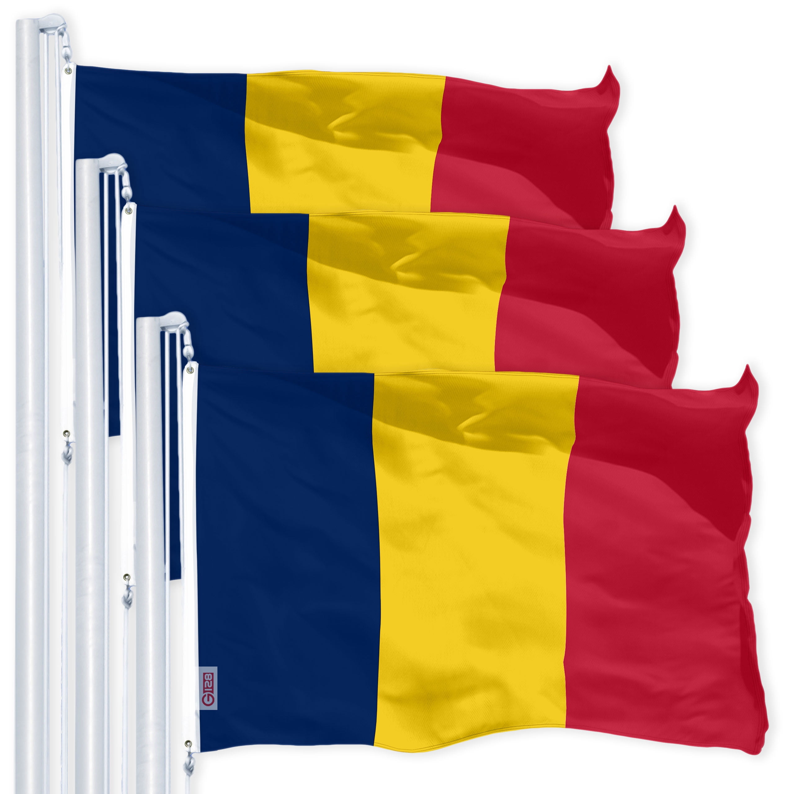 G128 – 3 Pack: Chad (Chadian) Flag | 3x5 feet | Printed 150D – Indoor ...