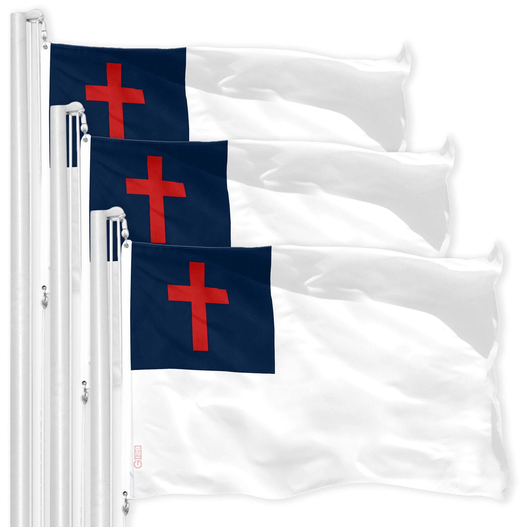 G128 3 Pack: Christian Flag | 2x3 Ft | LiteWeave Pro Series Printed ...
