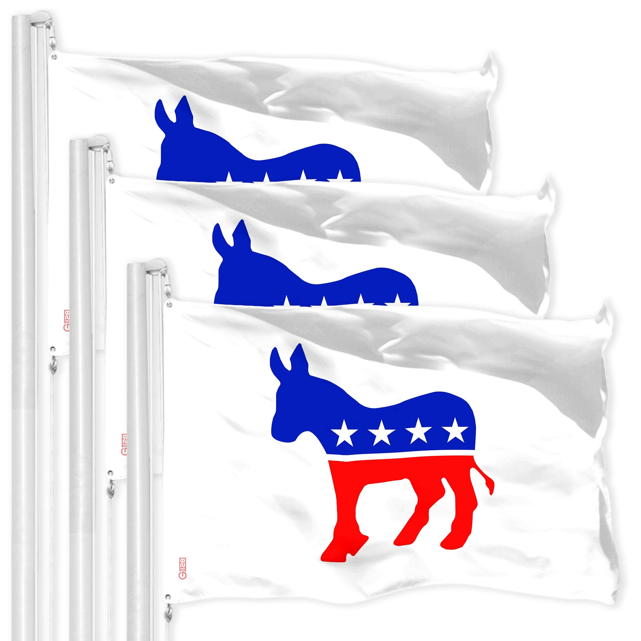 G128 3 Pack: Democratic Party Flag | 3x5 Ft | LiteWeave Pro Series ...