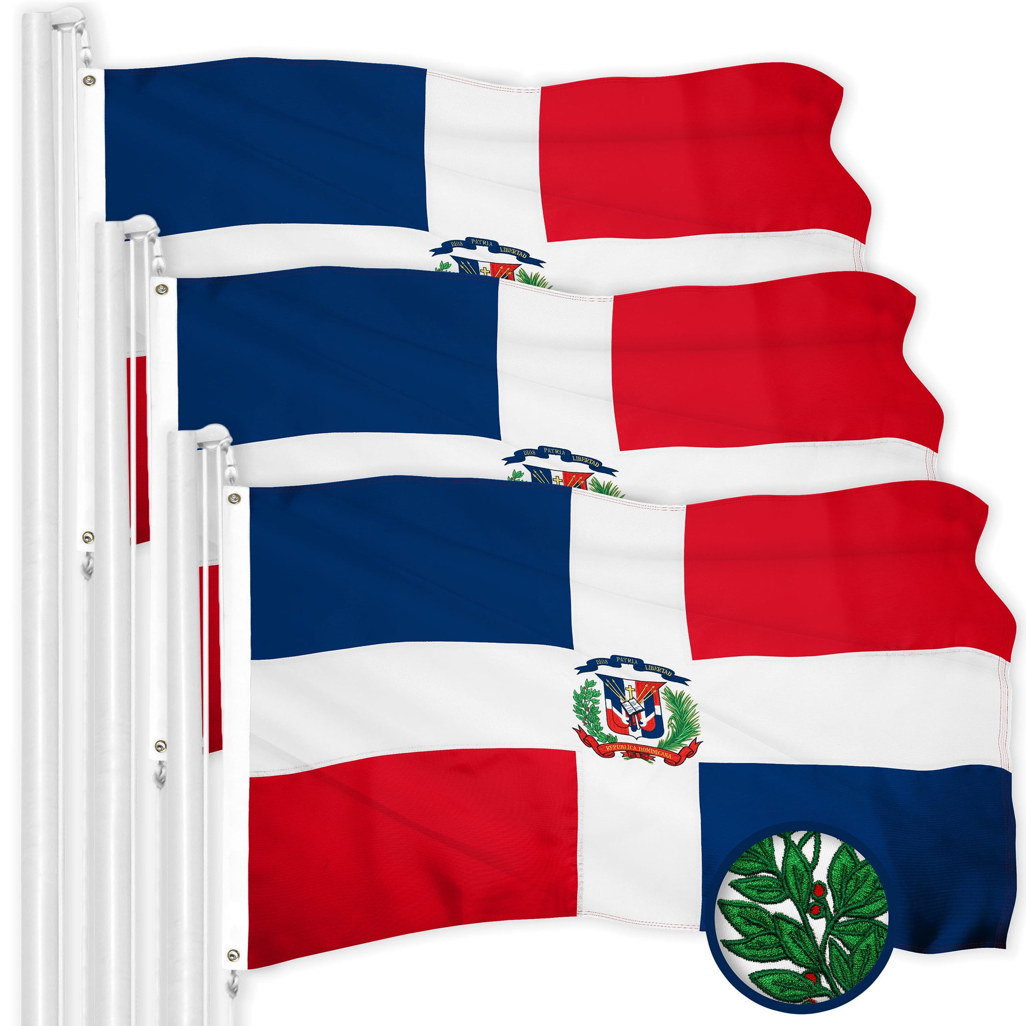 G128 3 Pack: Dominican Republic Flag | 3x5 Ft | ToughWeave Series ...