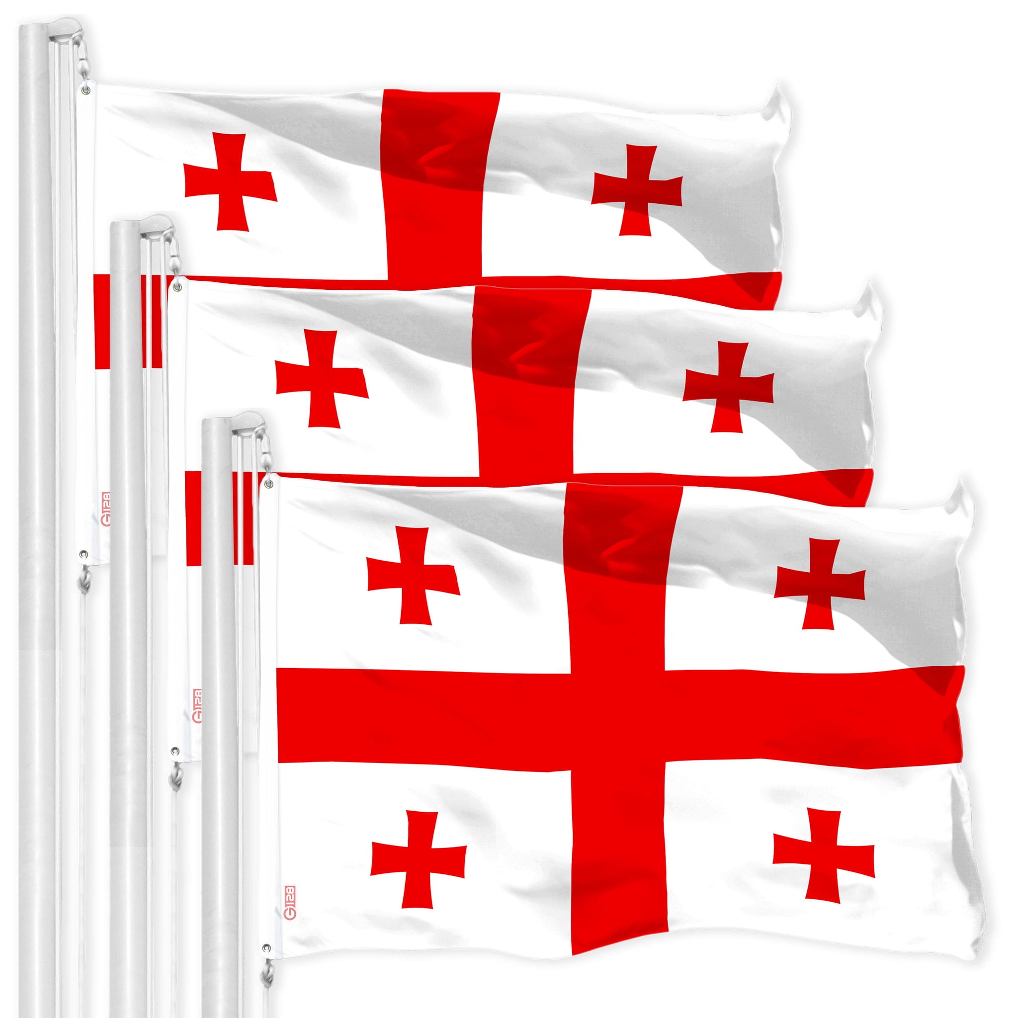 G128 3 Pack: Georgia Georgian Flag | 3x5 Ft | LiteWeave Pro Series ...