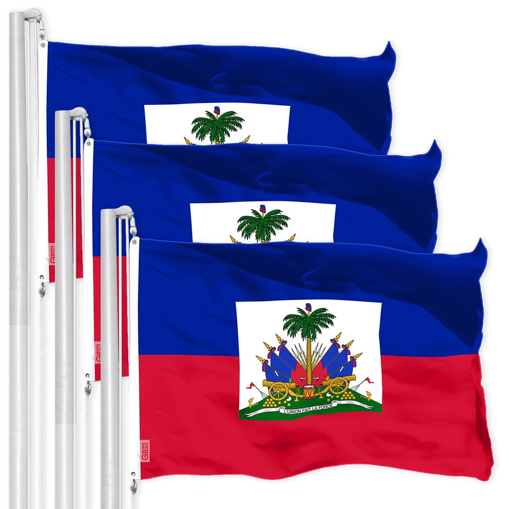 G128 3 Pack: Haiti Haitian Flag | 3x5 Ft | LiteWeave Pro Series Printed ...