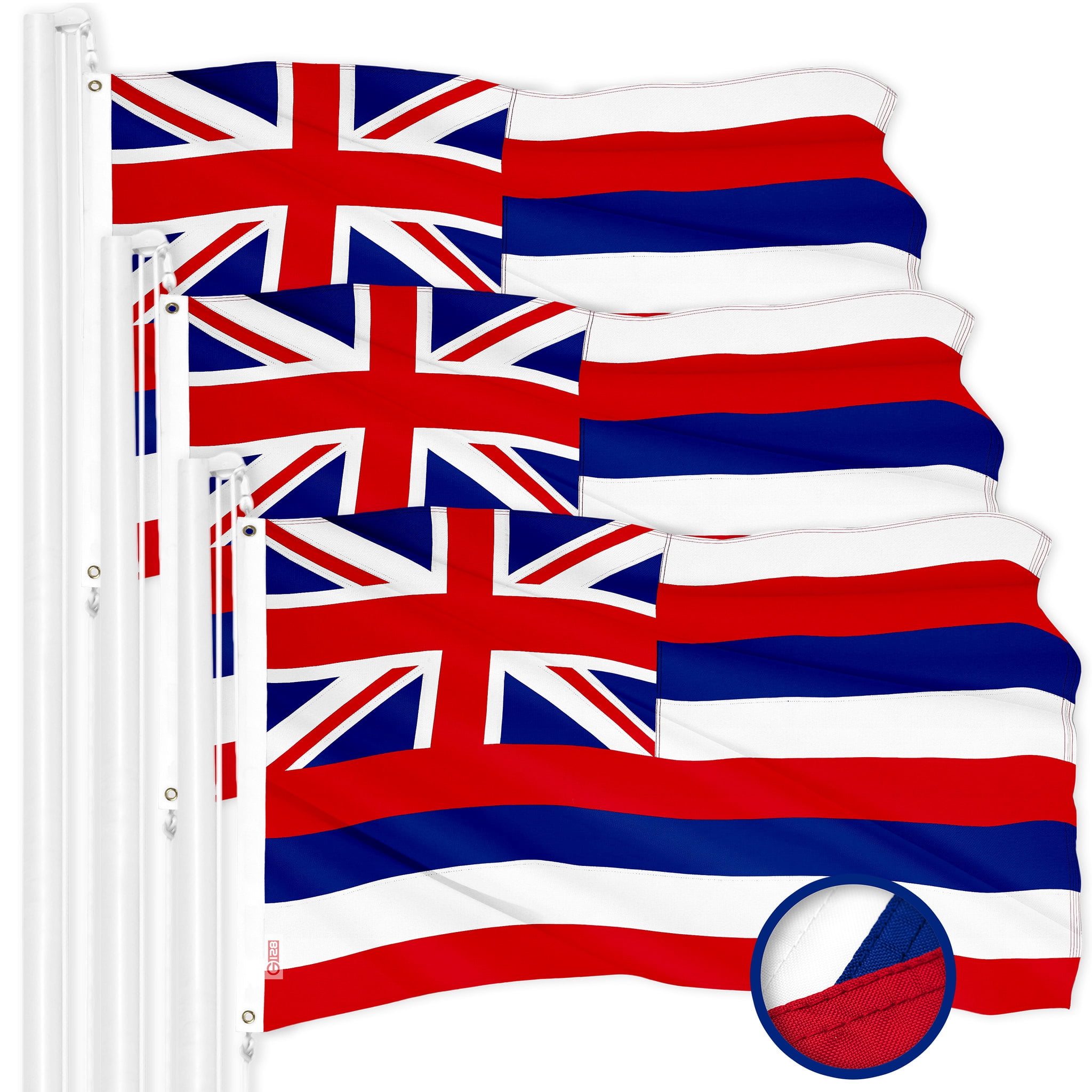 G128 3 Pack: Hawaii HI Hawaiian Flag | 3x5 Ft | ToughWeave Series ...