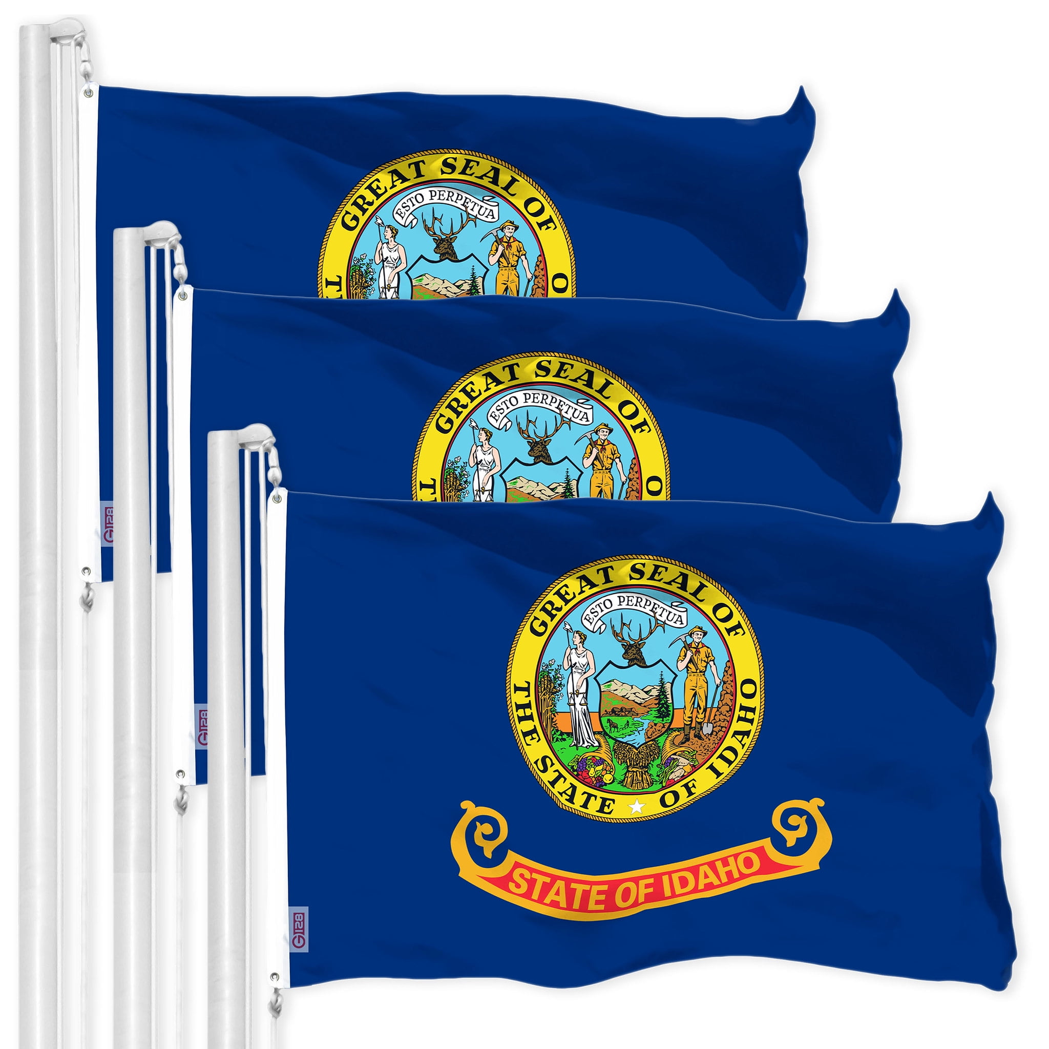 G128 3 Pack: Idaho ID State Flag | 3x5 Ft | LiteWeave Pro Series ...