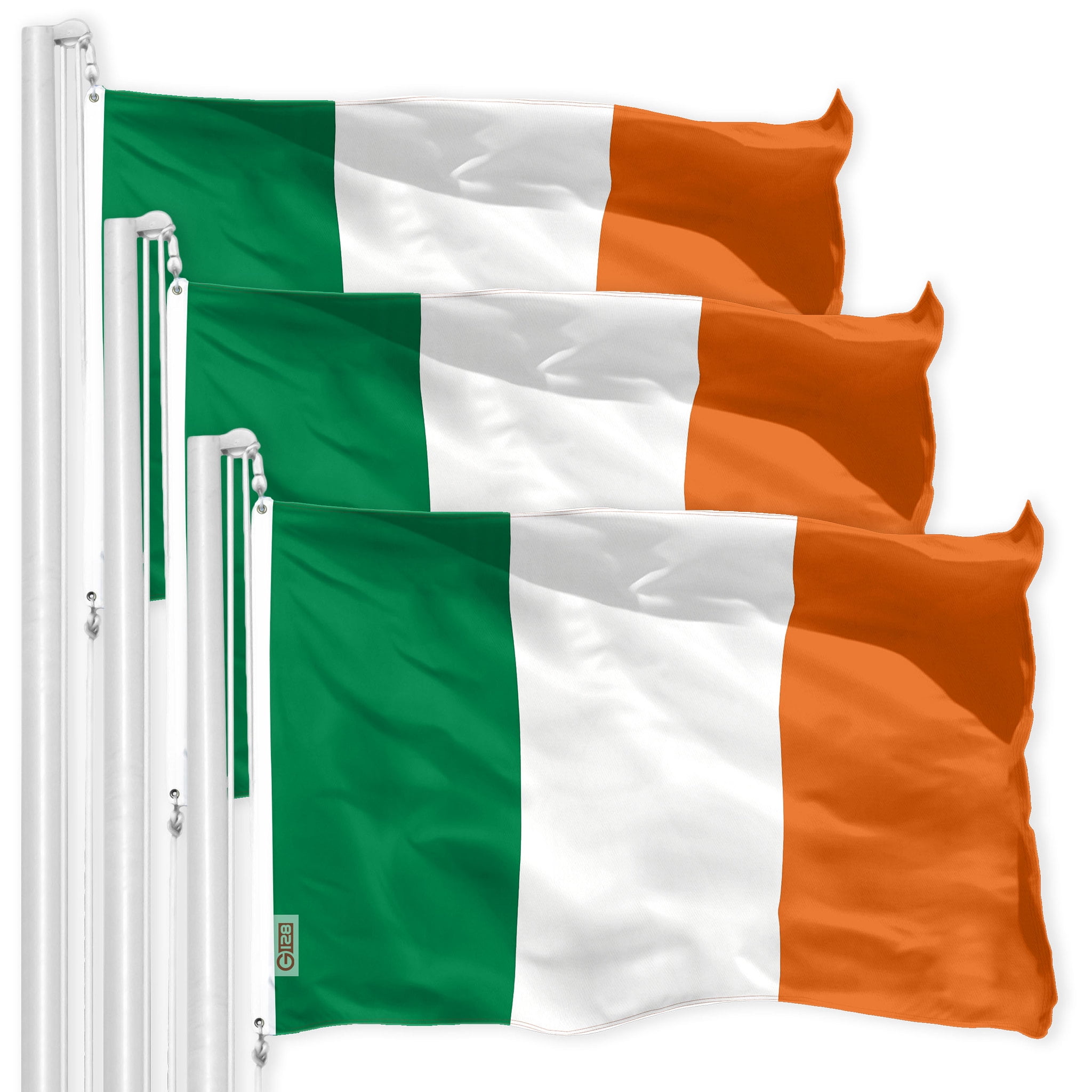 G128 3 Pack: Ireland Irish Flag | 4x6 Ft | LiteWeave Pro Series Printed ...