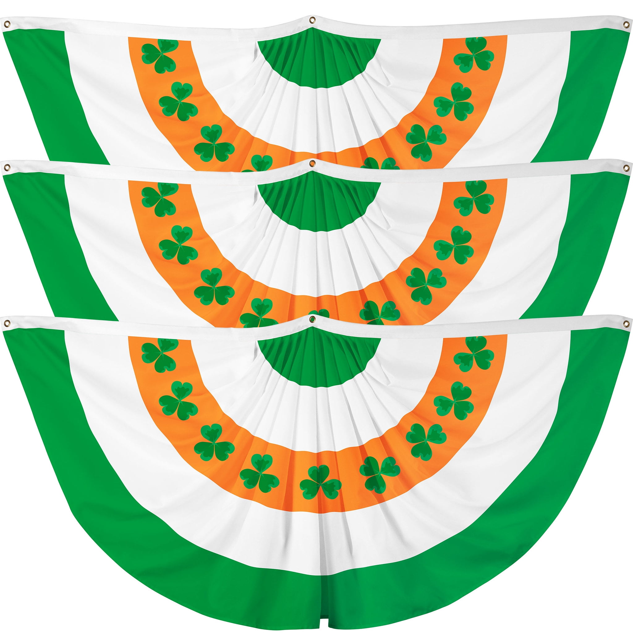 G128 3 Pack: Ireland Irish Shamrock Pleated Fan Flag | 2x4 Ft | Printed ...