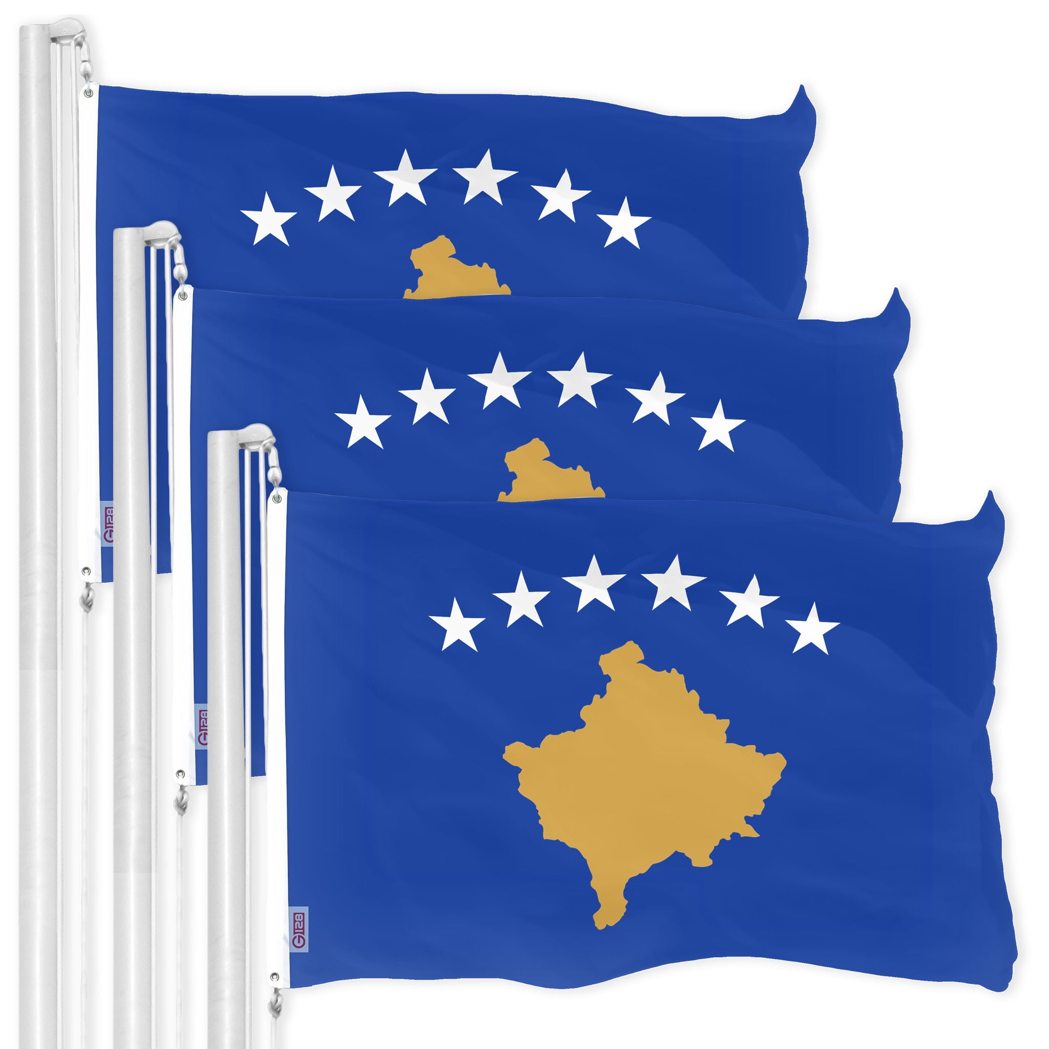 G128 3 Pack: Kosovo Kosovar Flag | 3x5 Ft | LiteWeave Pro Series ...