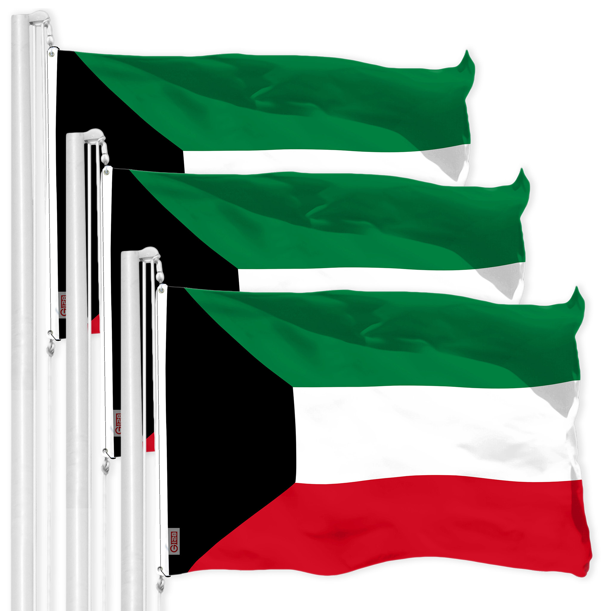 G128 3 Pack: Kuwait Kuwaiti Flag | 3x5 Ft | LiteWeave Pro Series ...