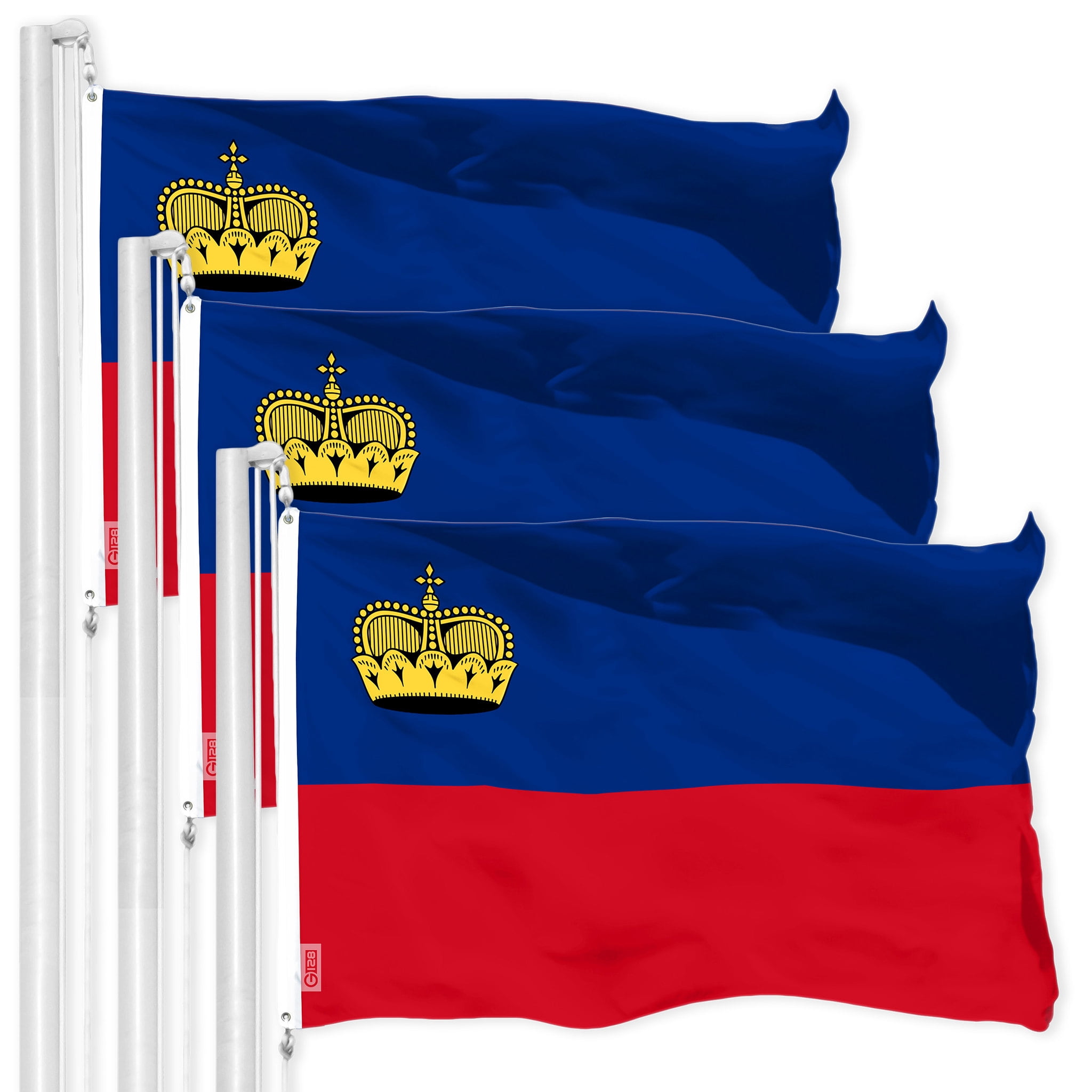 G128 3 Pack: Liechtenstein Liechtensteiner Flag | 3x5 Ft | LiteWeave ...