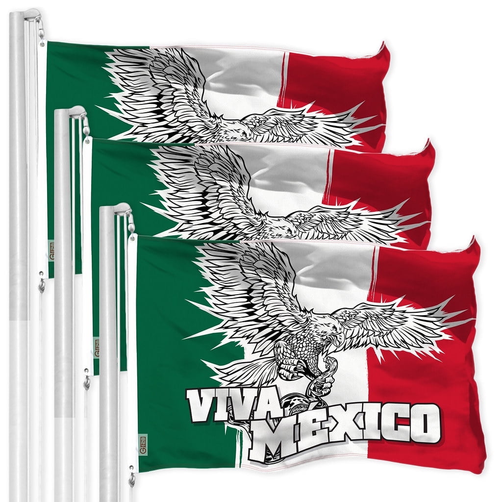 G128 3 Pack: Mexico Mexican Viva Mexico Flag | 3x5 Ft | LiteWeave Pro ...