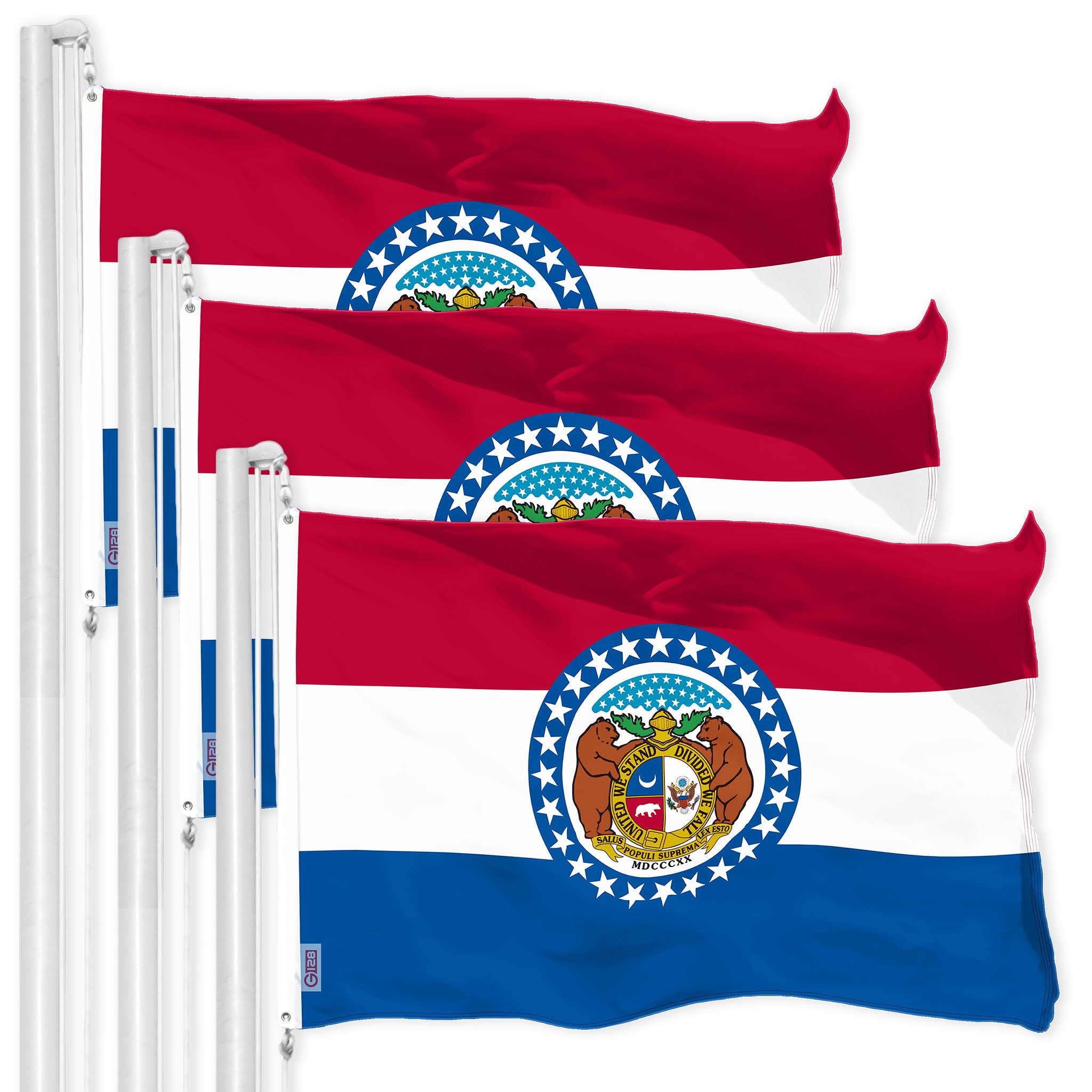 G128 3 Pack: Missouri MO State Flag | 3x5 Ft | LiteWeave Pro Series ...