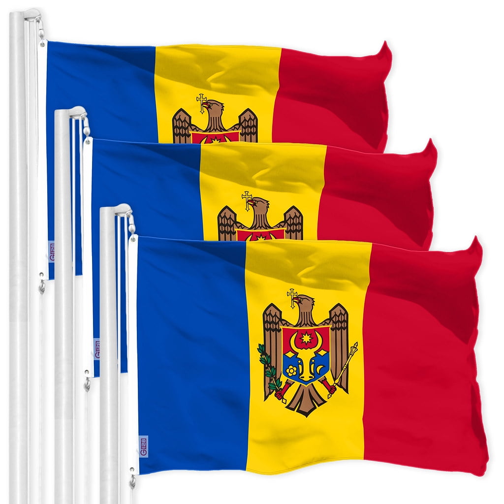G128 3 Pack: Moldova Moldovan Flag | 3x5 Ft | LiteWeave Pro Series ...