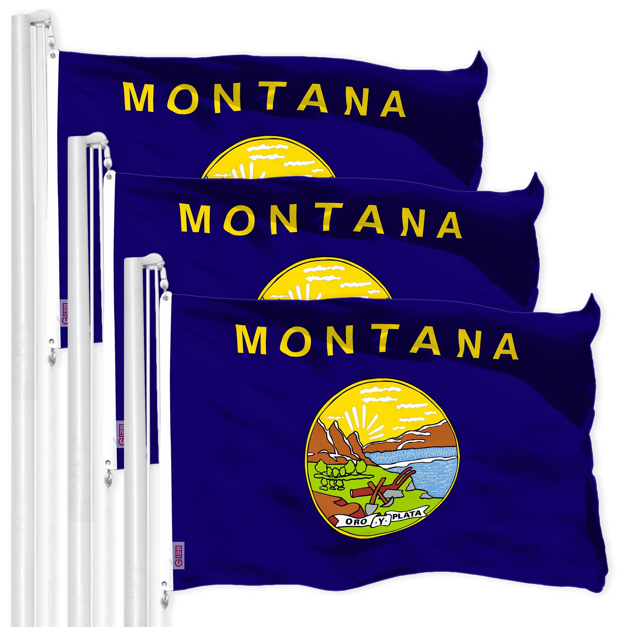 G128 3 Pack: Montana MT State Flag | 3x5 Ft | LiteWeave Pro Series ...