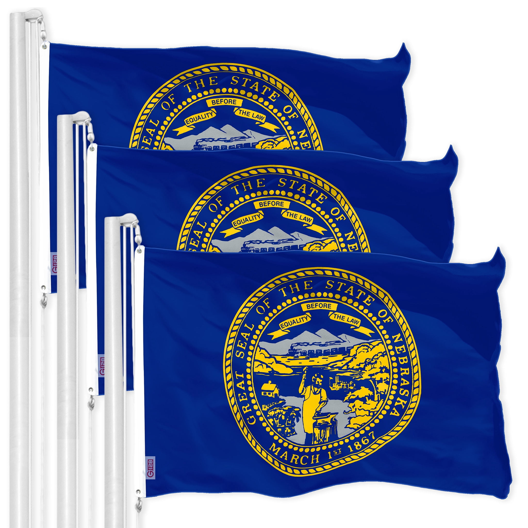 G128 3 Pack: Nebraska NE State Flag | 3x5 Ft | LiteWeave Pro Series ...