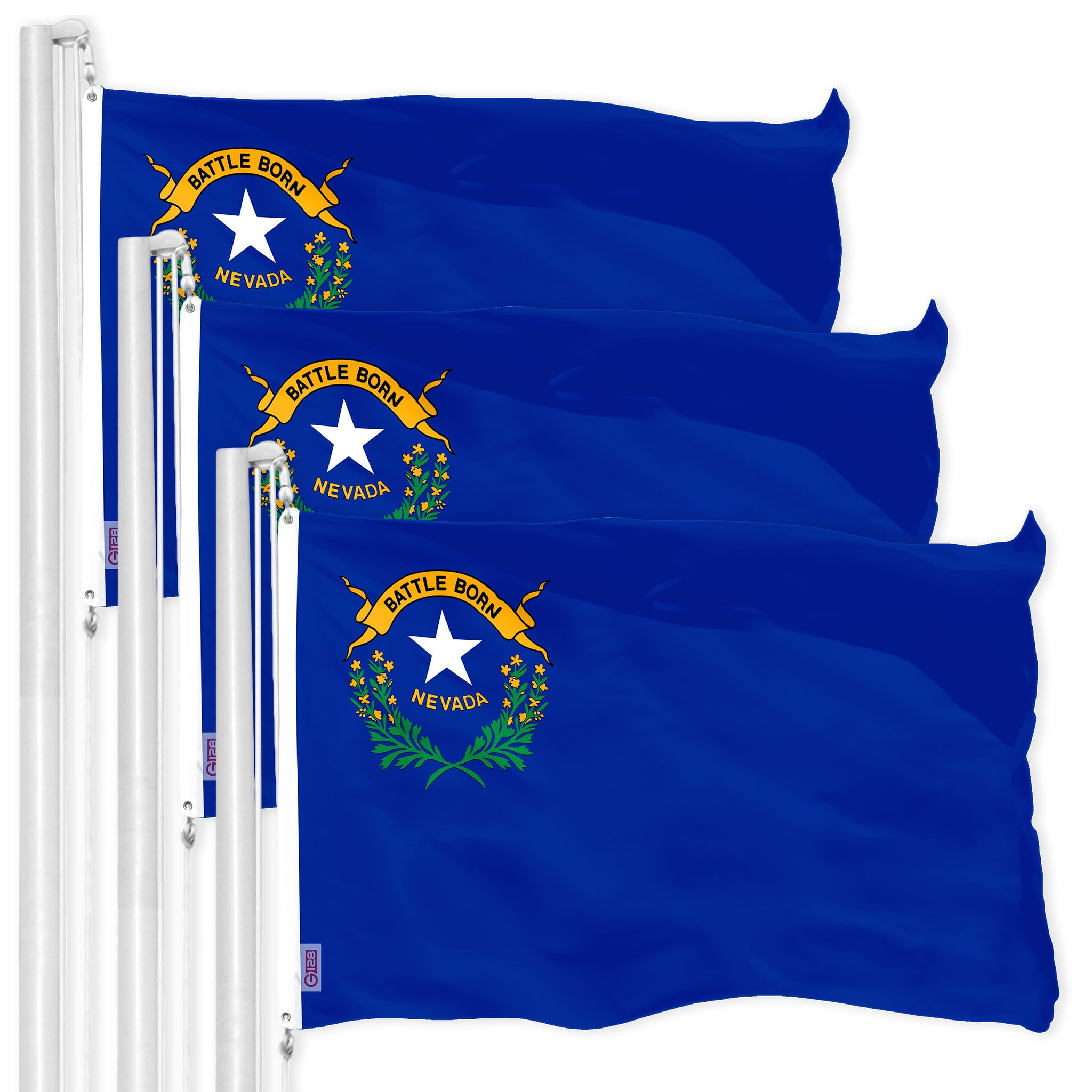 G128 3 Pack: Nevada NV State Flag | 3x5 Ft | LiteWeave Pro Series ...
