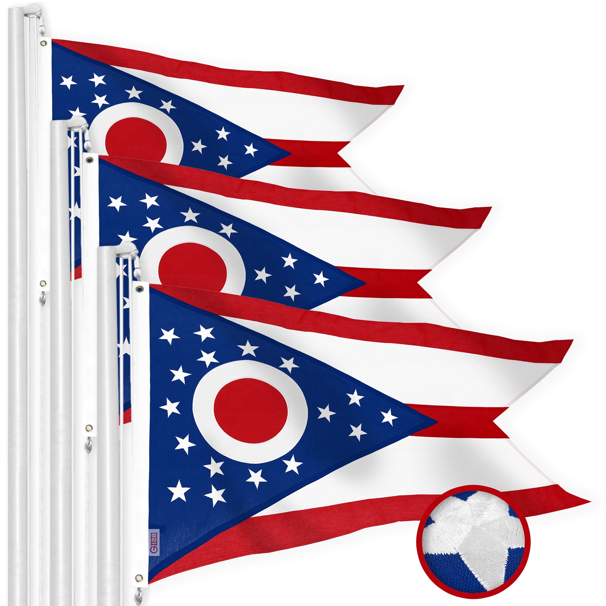 G128 3 Pack: Ohio OH State Flag | 2x3 Ft | StormFlyer Series ...