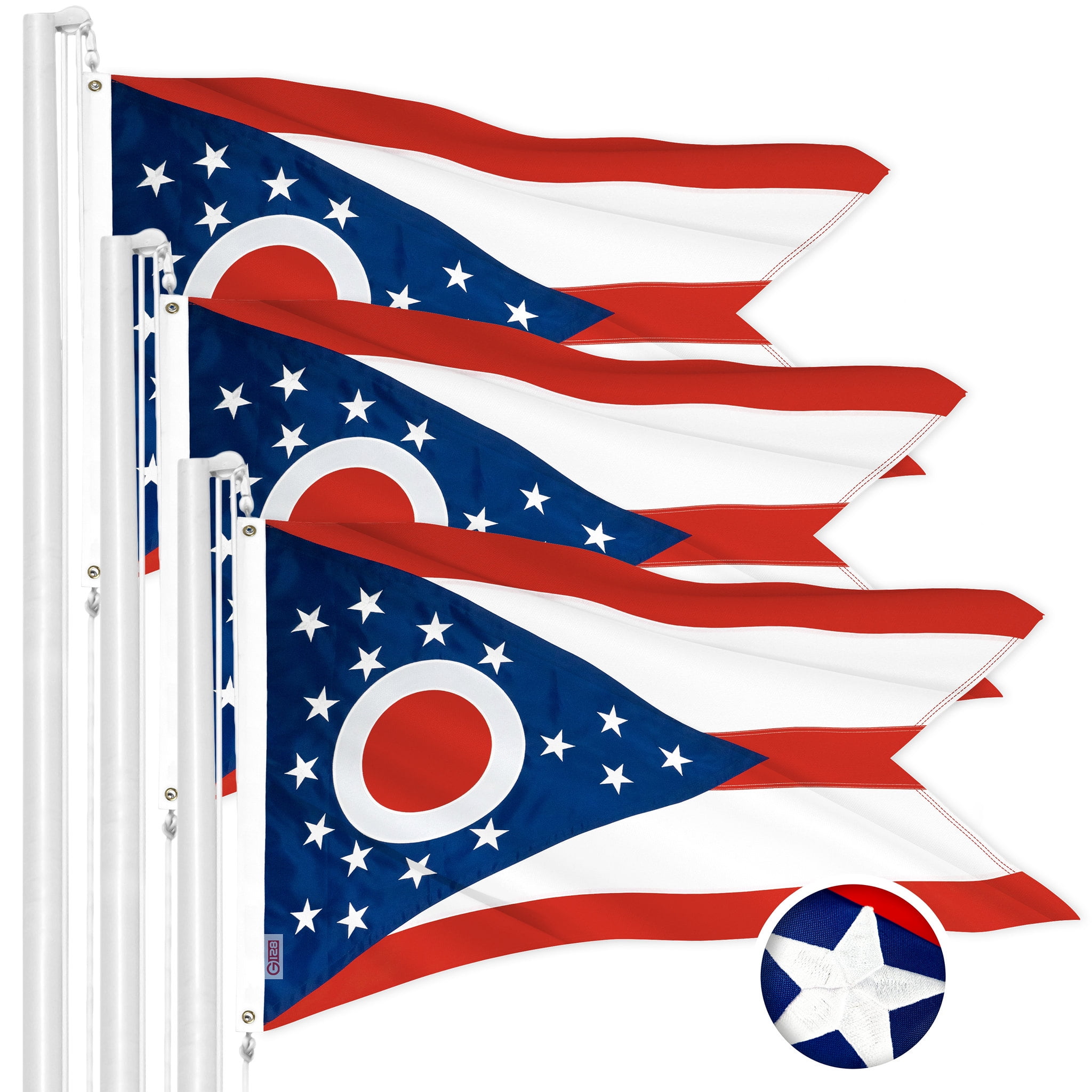 G128 3 Pack: Ohio OH State Flag | 2x3 Ft | ToughWeave Series ...