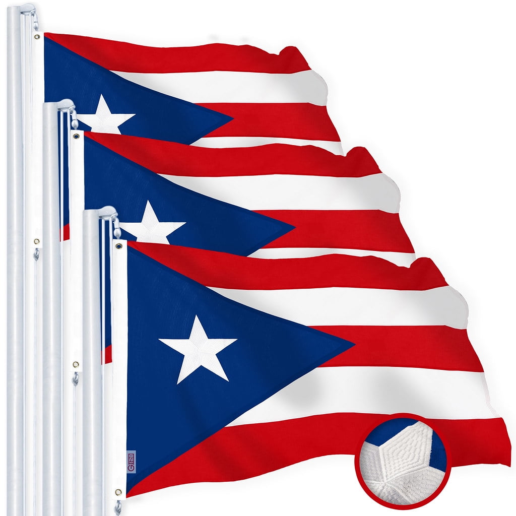 G128 3 Pack: Puerto Rico Puerto Rican PR Flag | 3x5 Ft | Embroidered ...