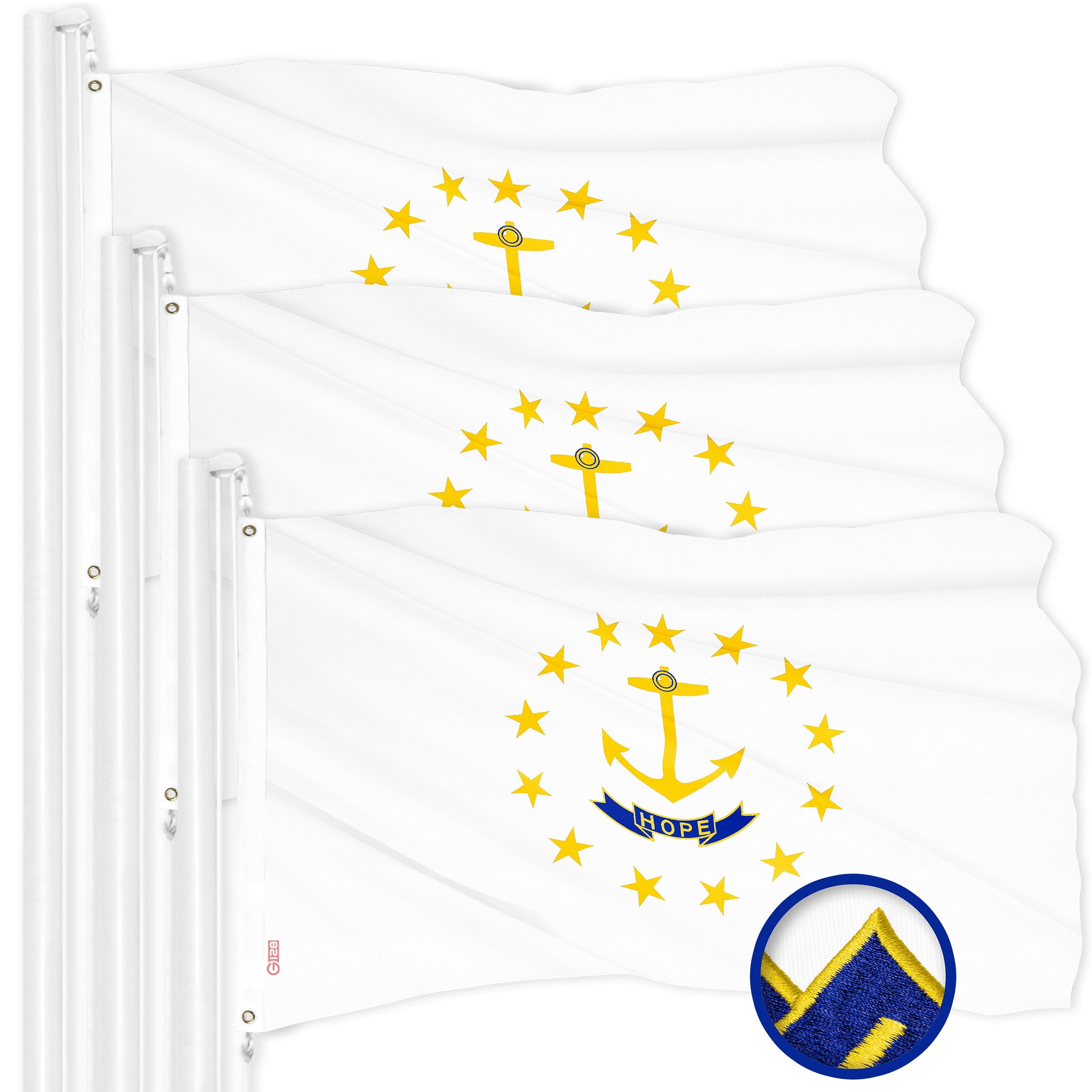 G128 3 Pack: Rhode Island RI No Golden Border State Flag | 3x5 Ft ...
