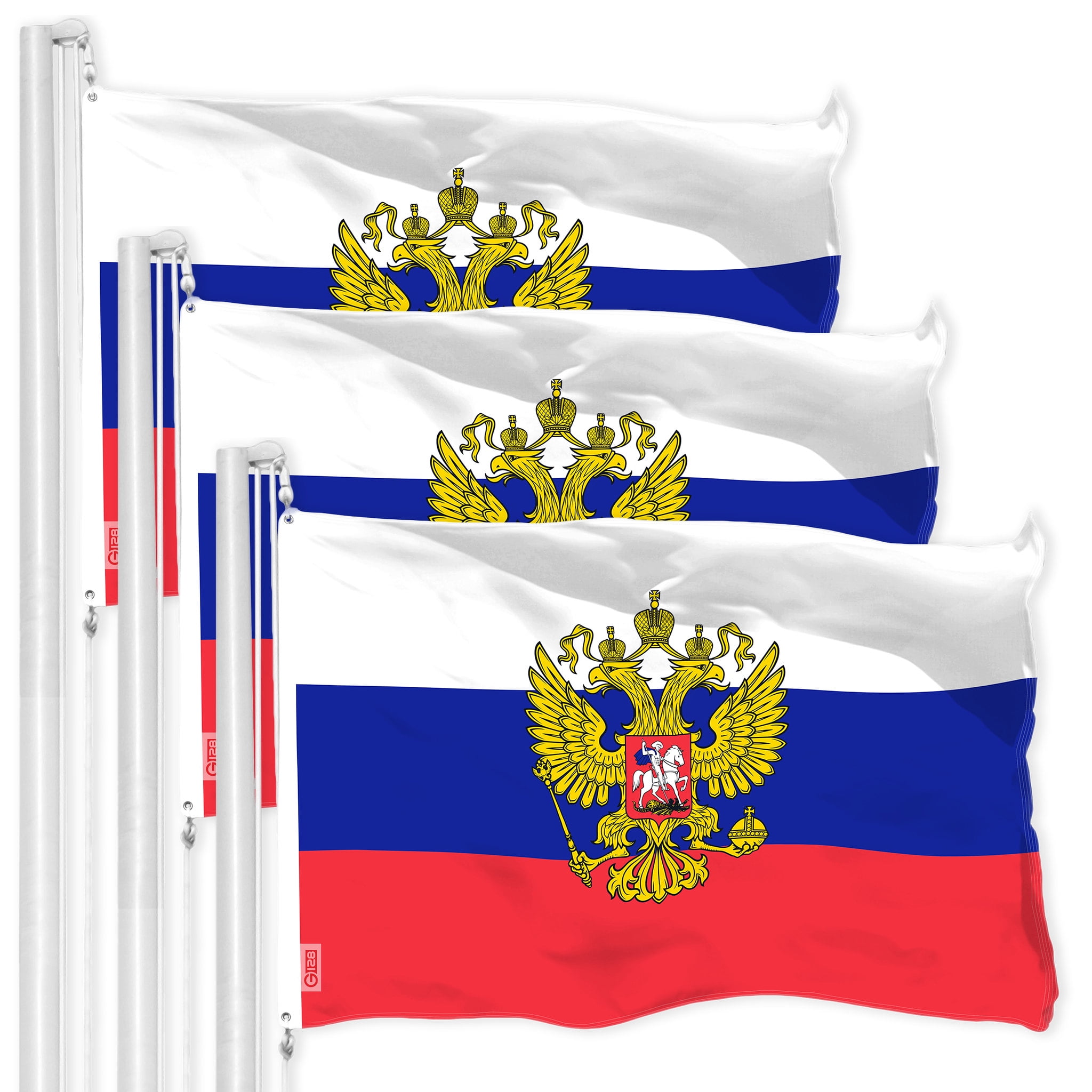 G128 3 Pack: Russia Russian Ensign Flag | 3x5 Ft | LiteWeave Pro Series ...