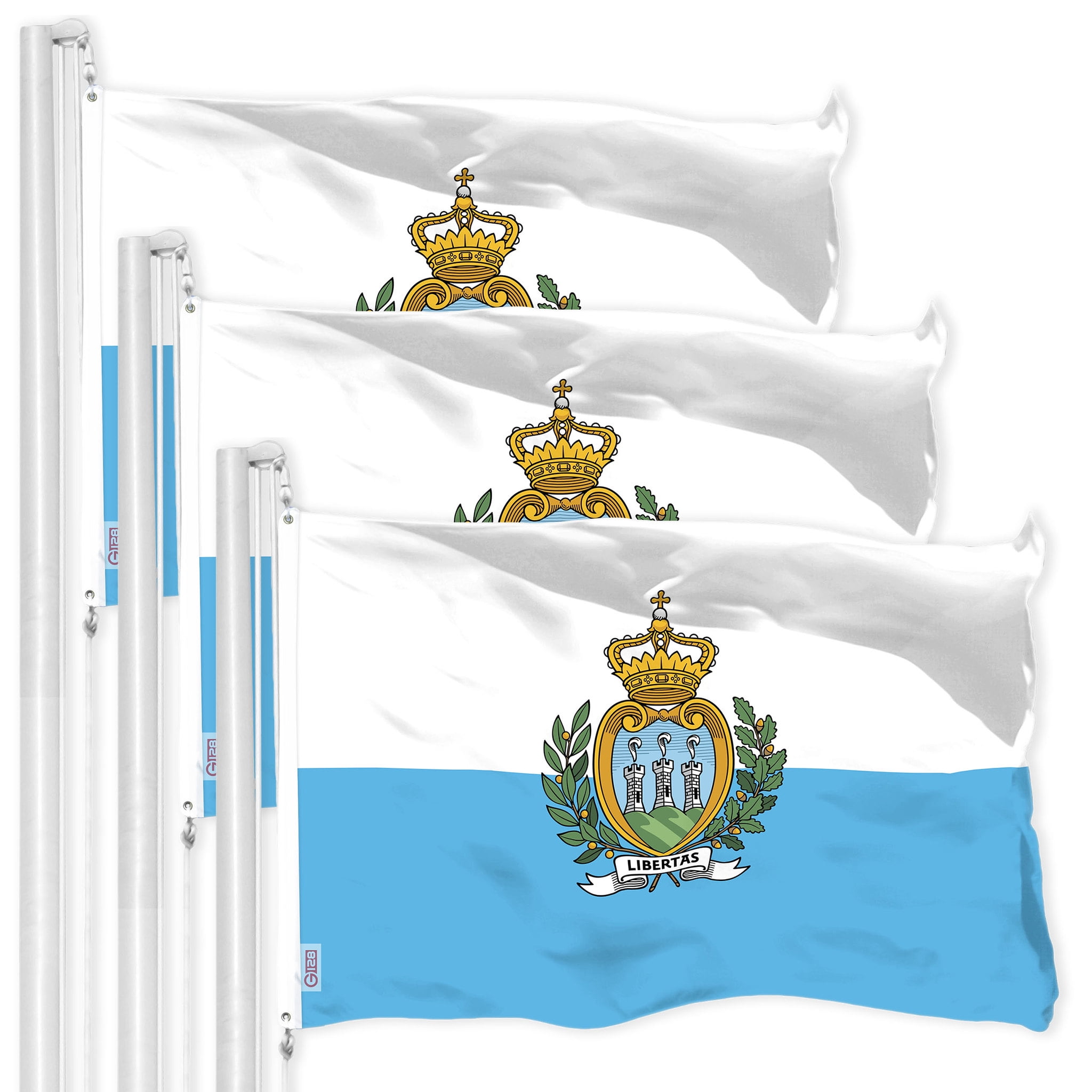 G128 3 Pack: San Marino Sammarinese Flag | 3x5 Ft | LiteWeave Pro ...