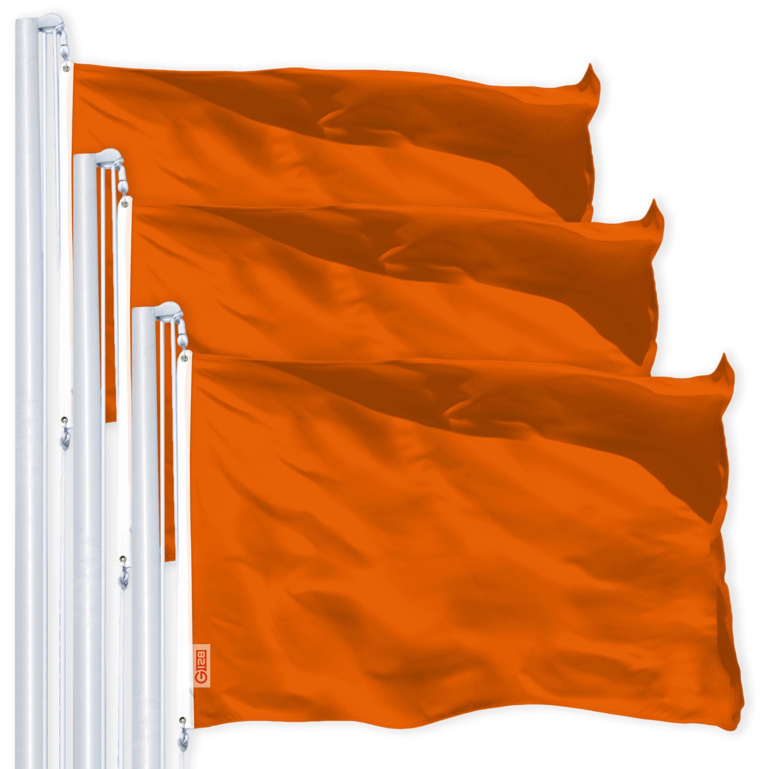 G128 3 Pack: Solid Orange Color Flag | 2.5x4 Ft | LiteWeave Pro Series ...
