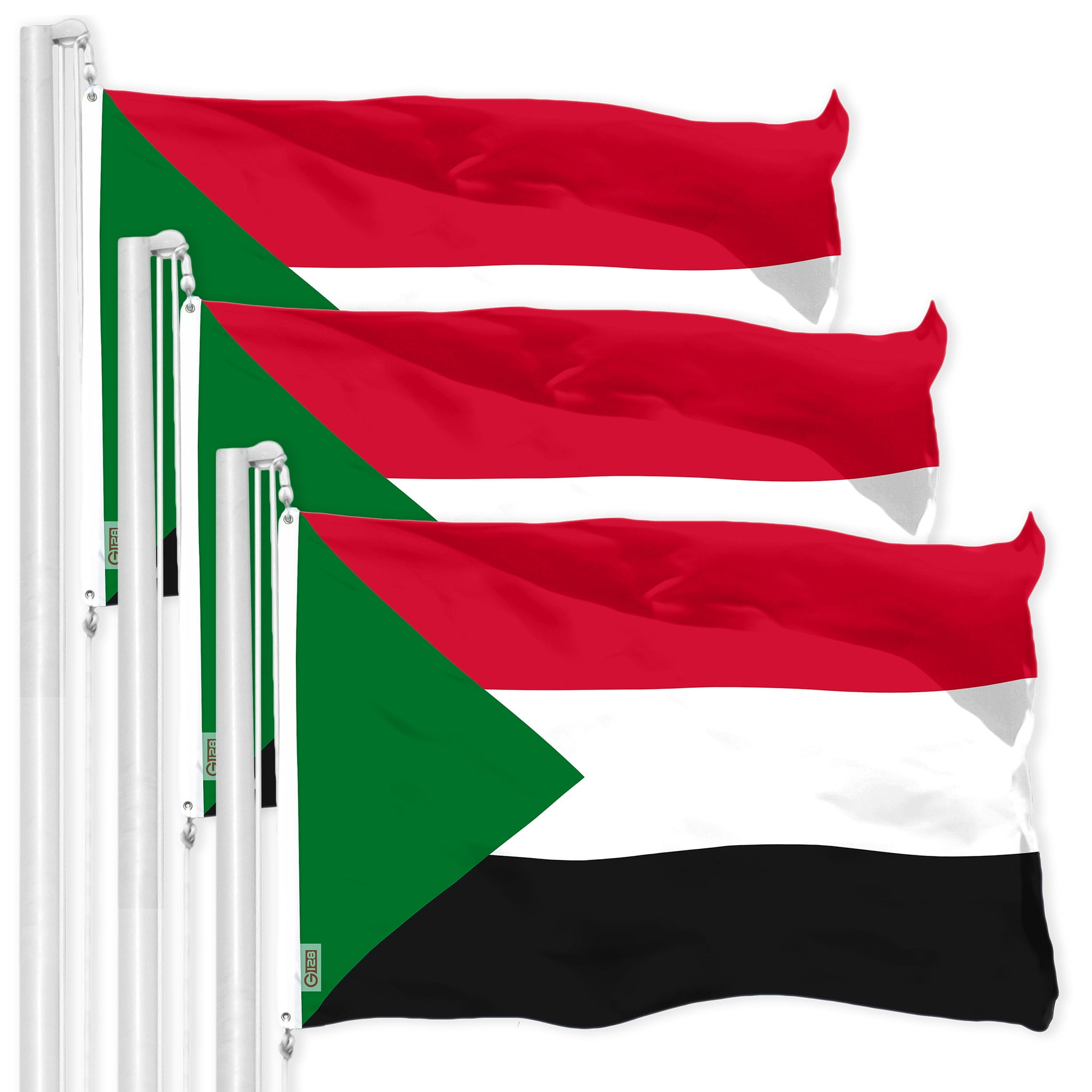 G128 3 Pack: Sudan Sudanese Flag | 3x5 Ft | LiteWeave Pro Series ...