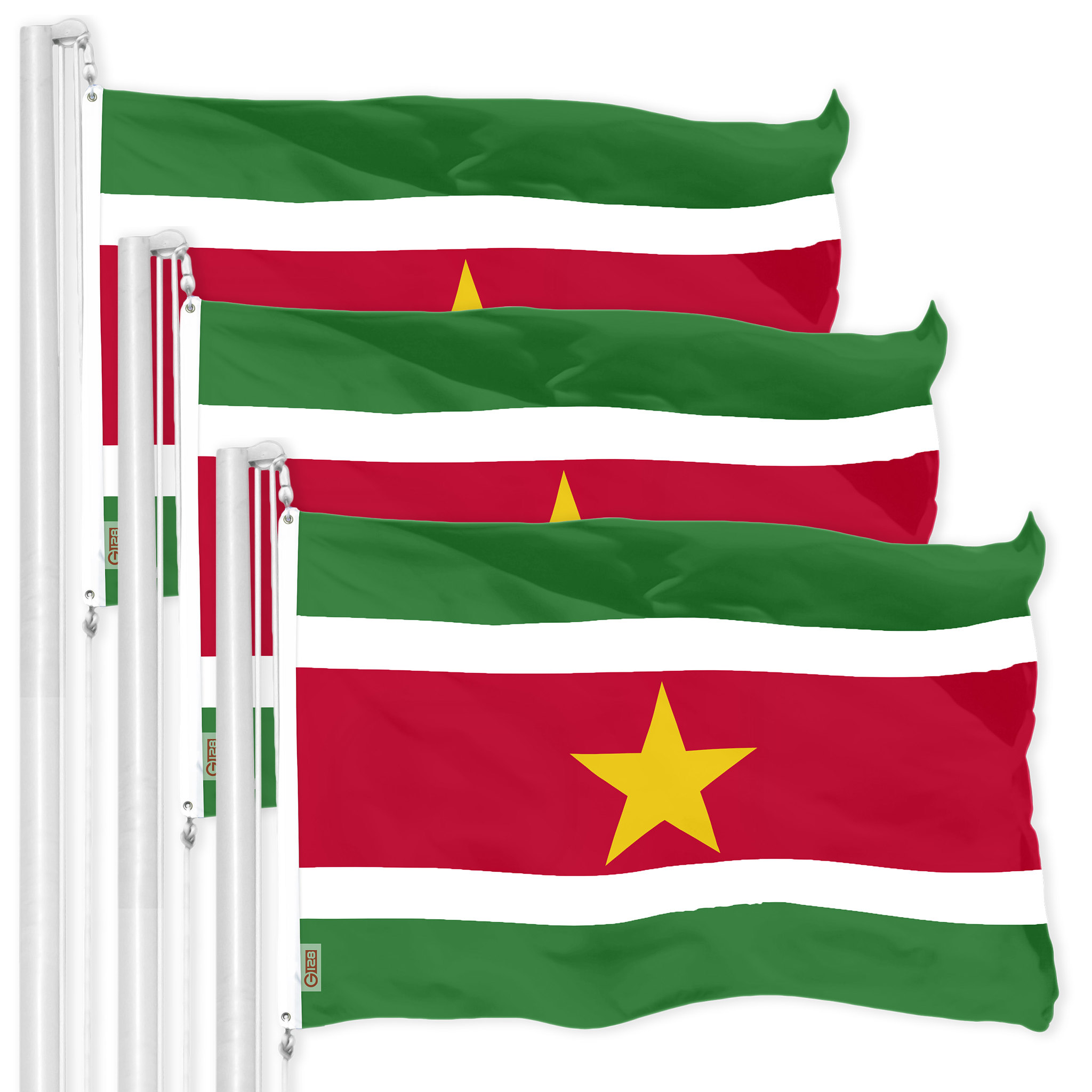 G128 3 Pack: Suriname Surinamese Flag | 3x5 Ft | LiteWeave Pro Series ...