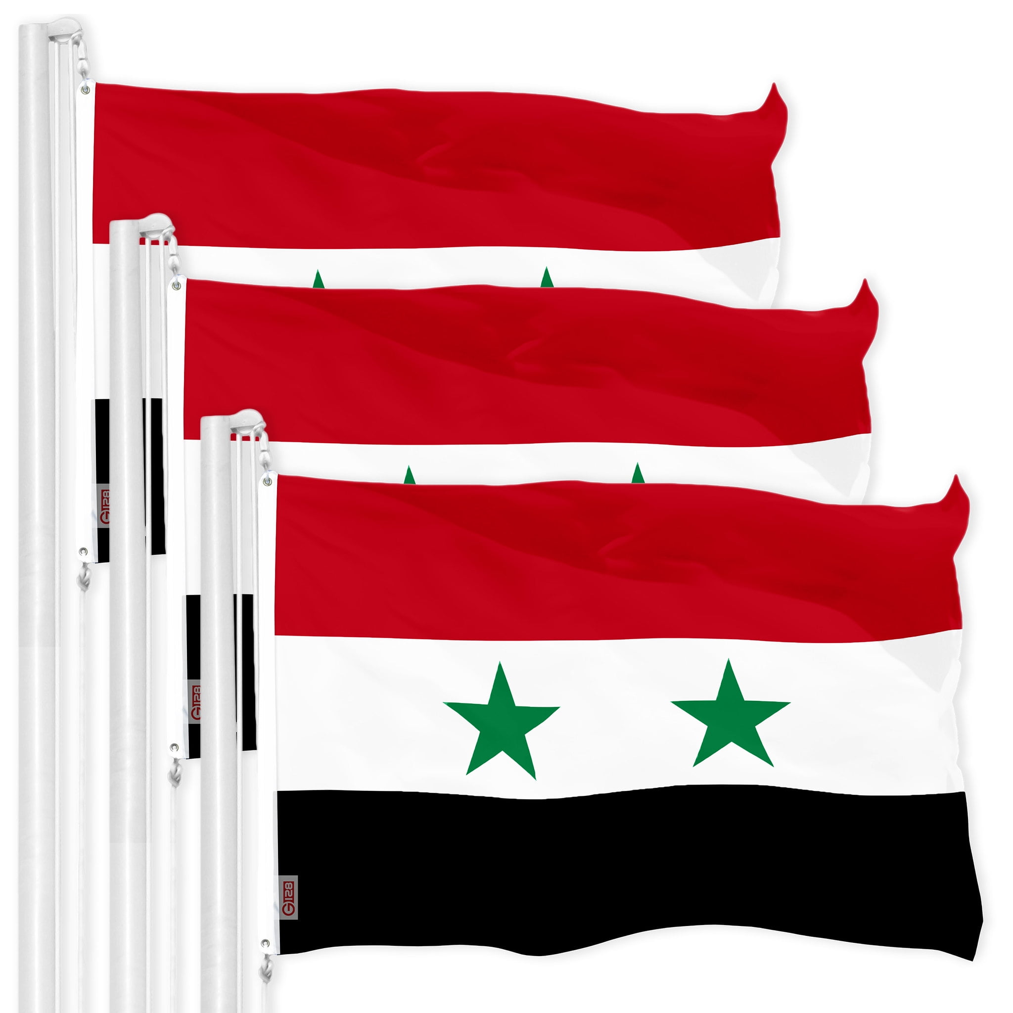G128 3 Pack: Syria Syrian Flag | 3x5 Ft | LiteWeave Pro Series Printed ...