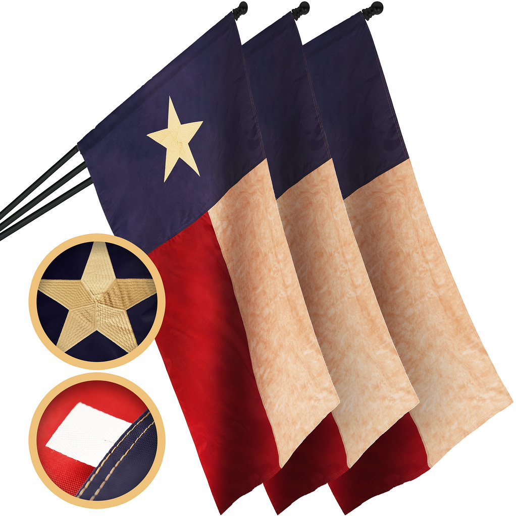 G128 3 Pack: Texas Tea-Stained Flag | 3x5 Ft | ToughWeave Pro Series ...