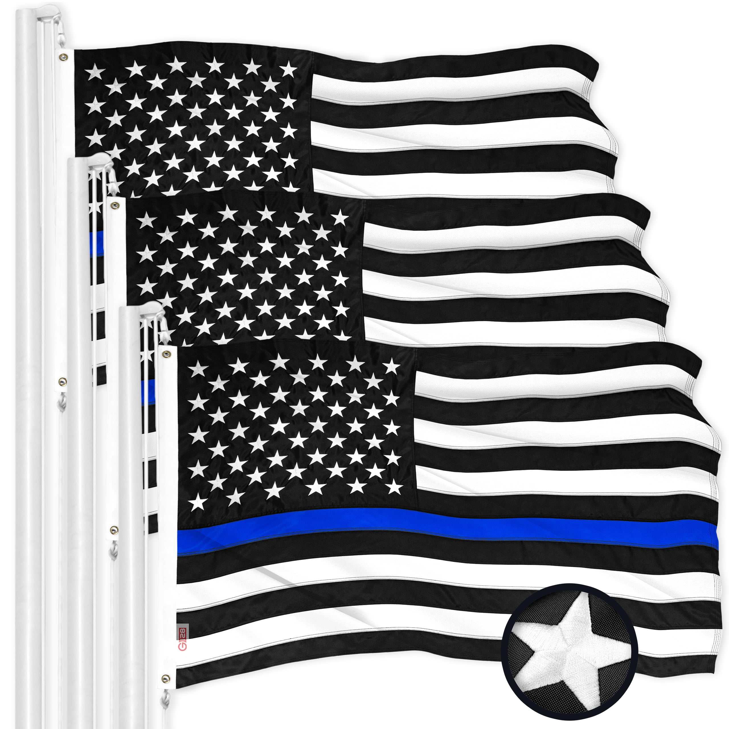 G128 3 Pack: Thin Blue Line Flag | 20x30 In | ToughWeave Series ...