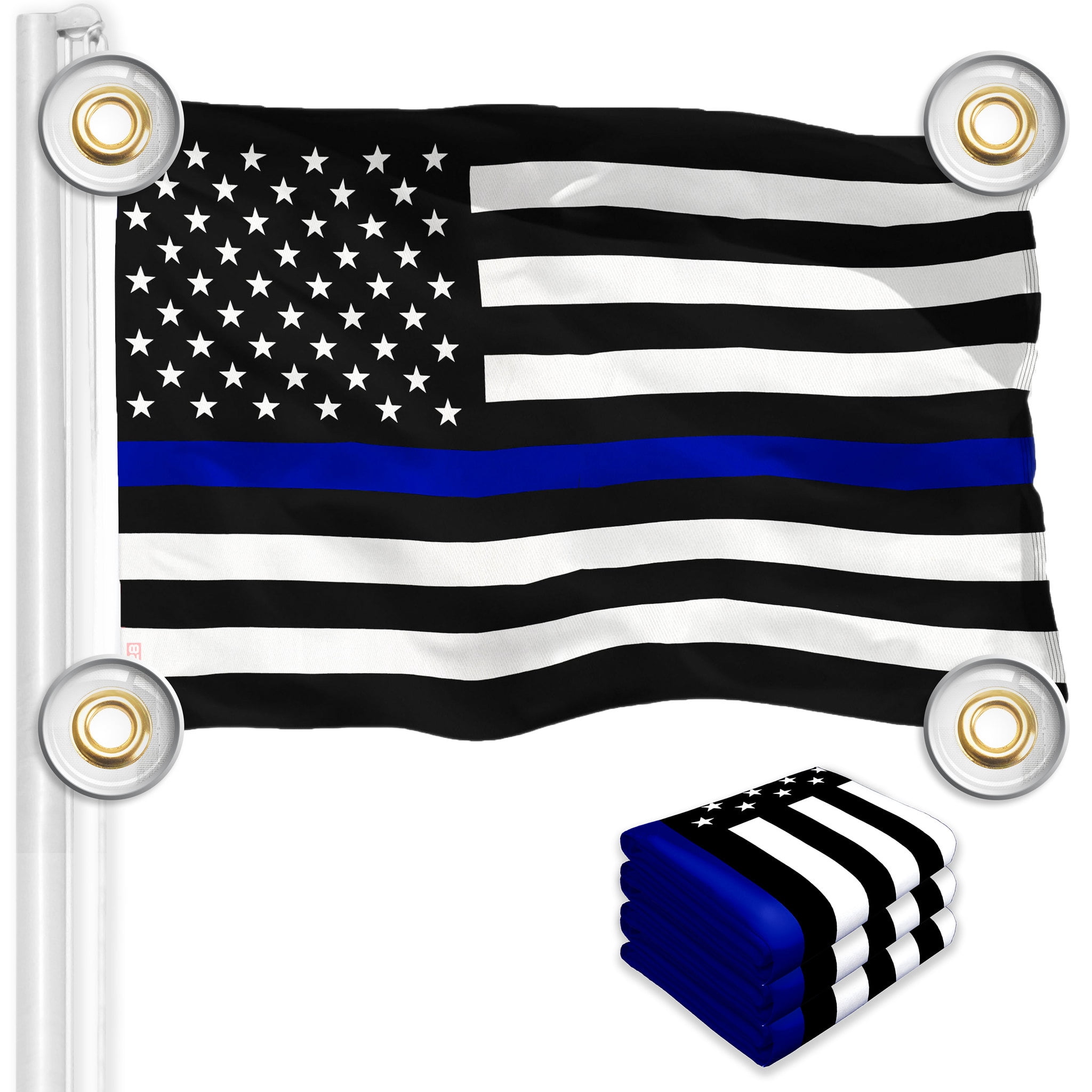 G128 3 Pack: Thin Blue Line Flag | 3x5 Ft | LiteWeave Pro Series ...