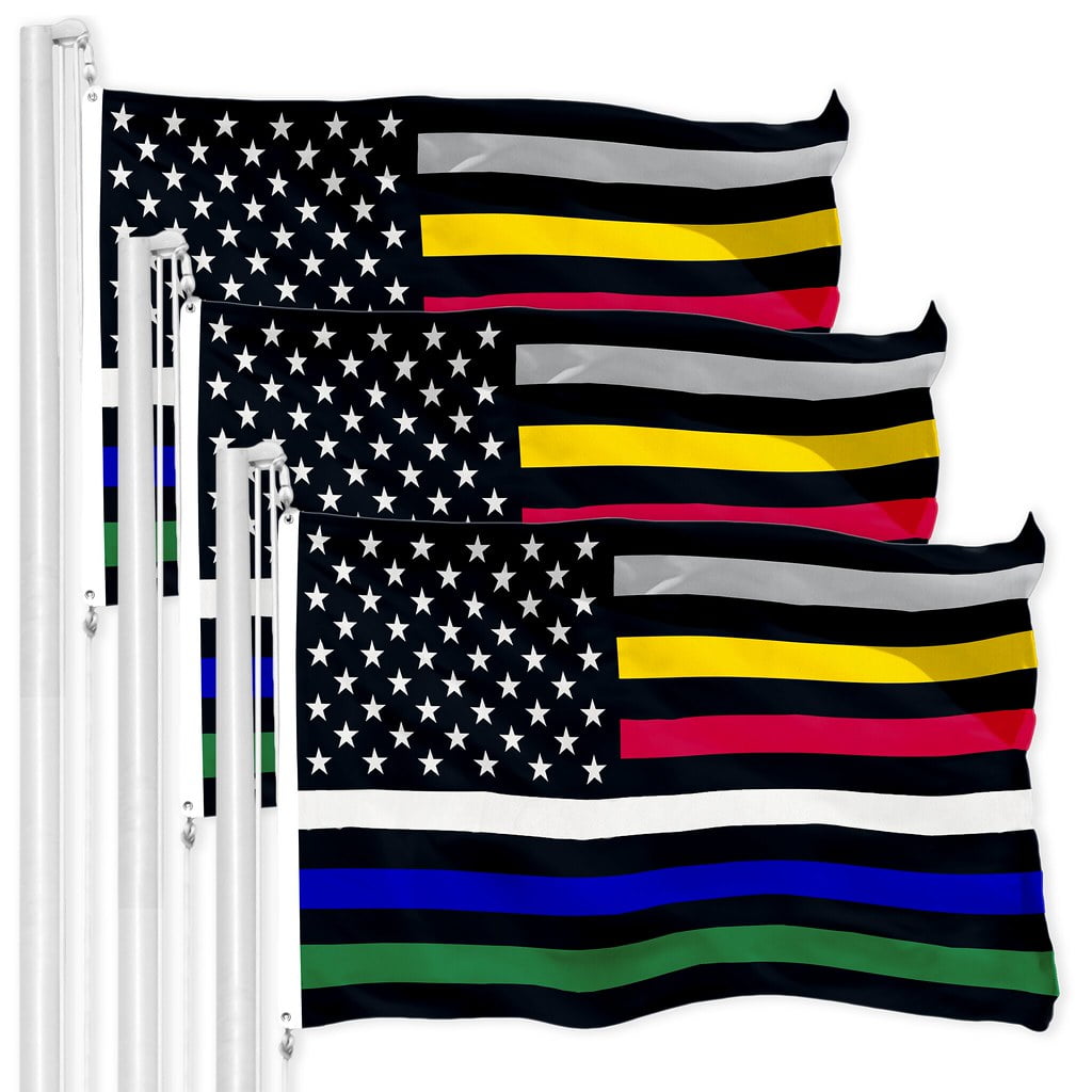 G128 3 Pack: Thin Line Civil Services Flag | 3x5 Ft | LiteWeave Pro ...