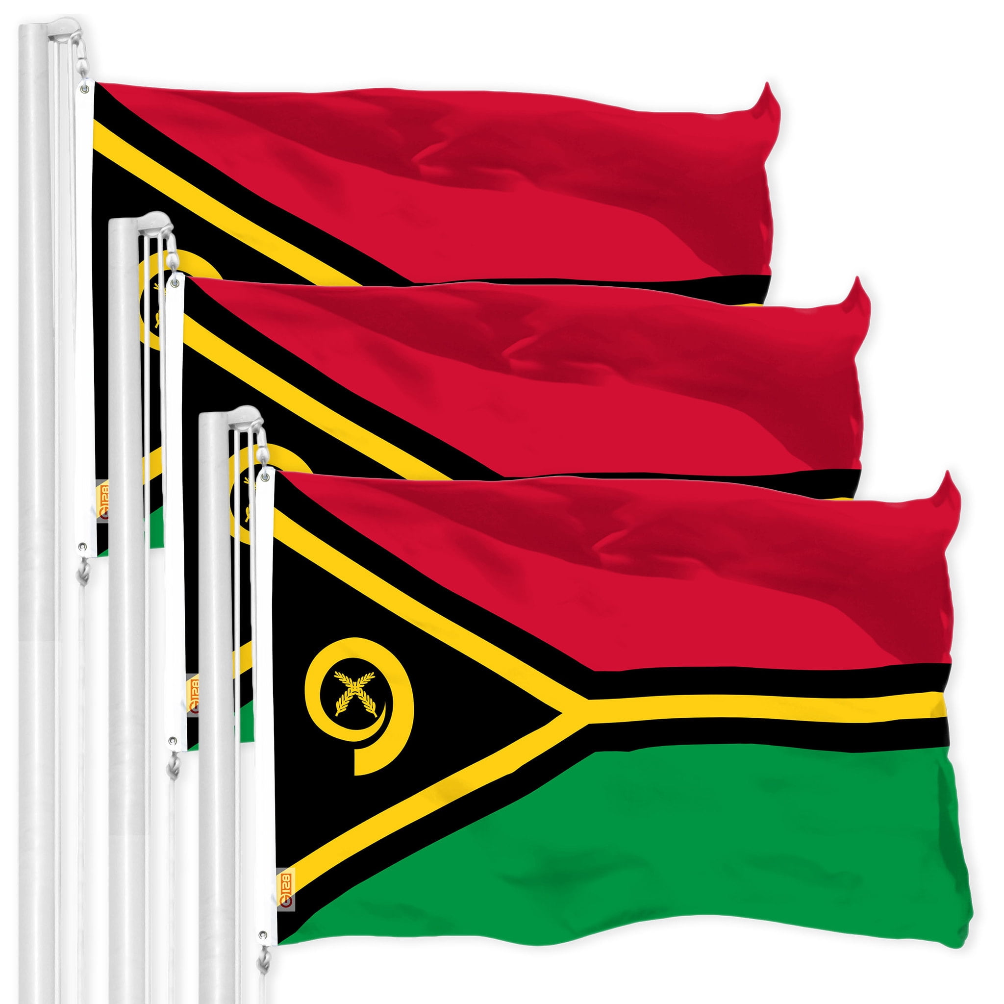 G128 3 Pack: Vanuatu Vanuatuan Flag | 3x5 Ft | LiteWeave Pro Series ...