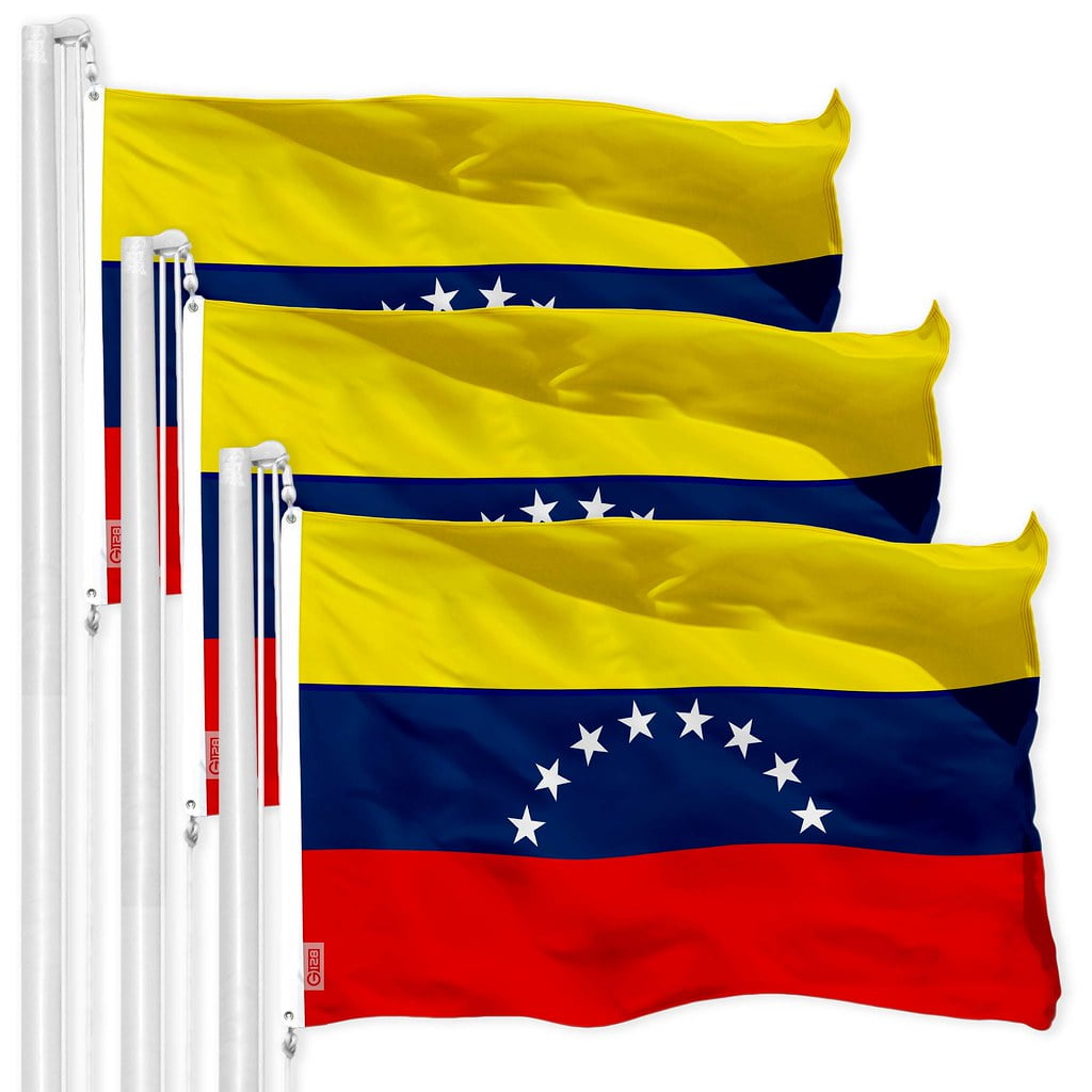 G128 3 Pack: Venezuela Venezuelan Flag | 3x5 Ft | Printed 150D ...