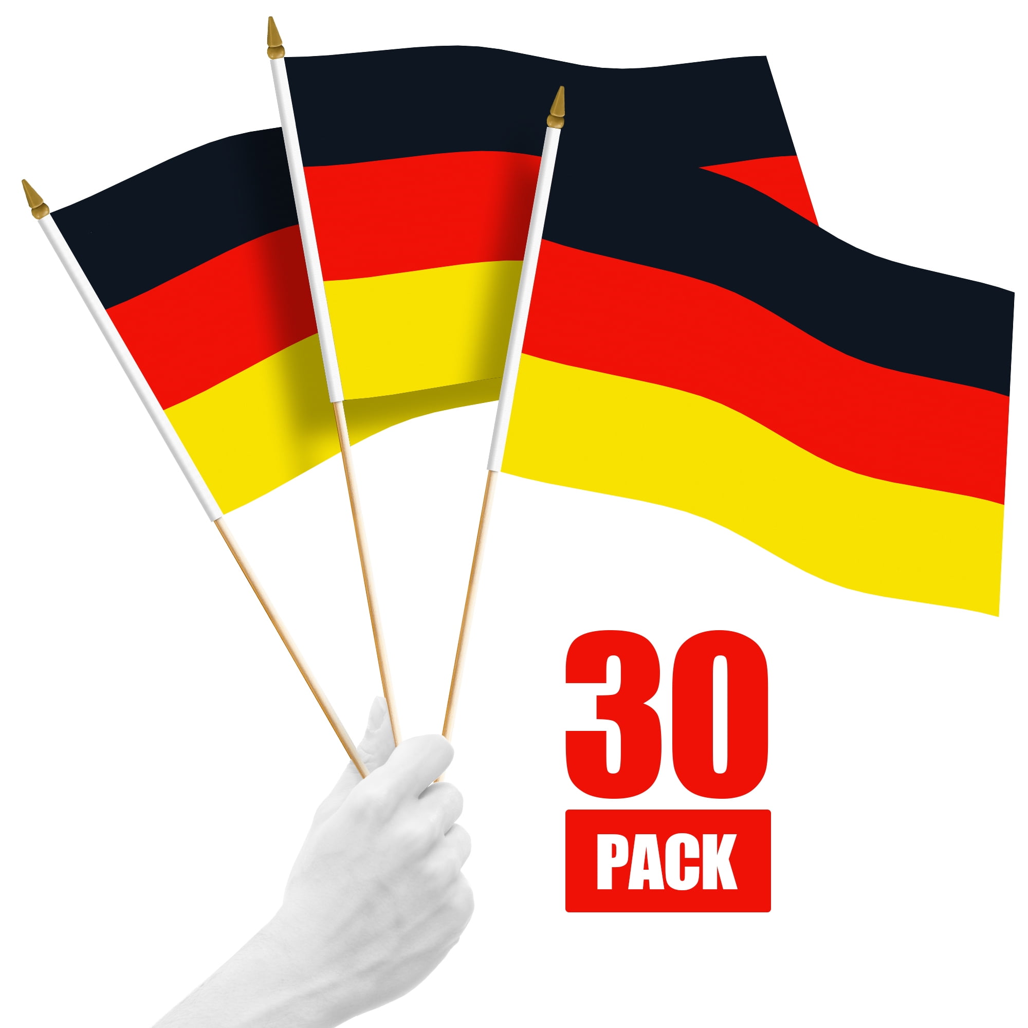 G128 30 Pack Handheld Germany German Stick Flags | 12x18 In | Printed ...
