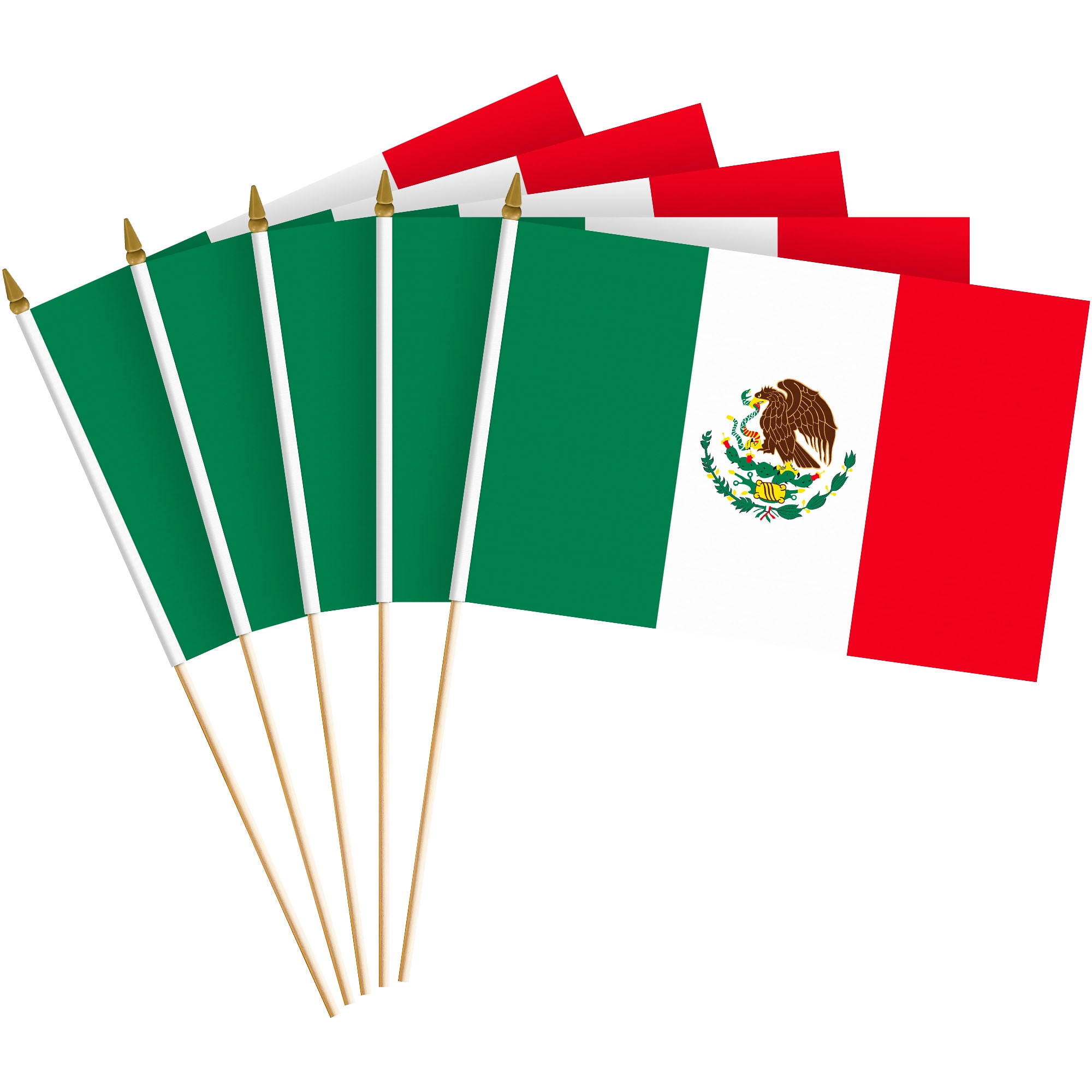 G128 30 Pack Handheld Mexico Mexican Stick Flags | 8x12 In | Printed ...