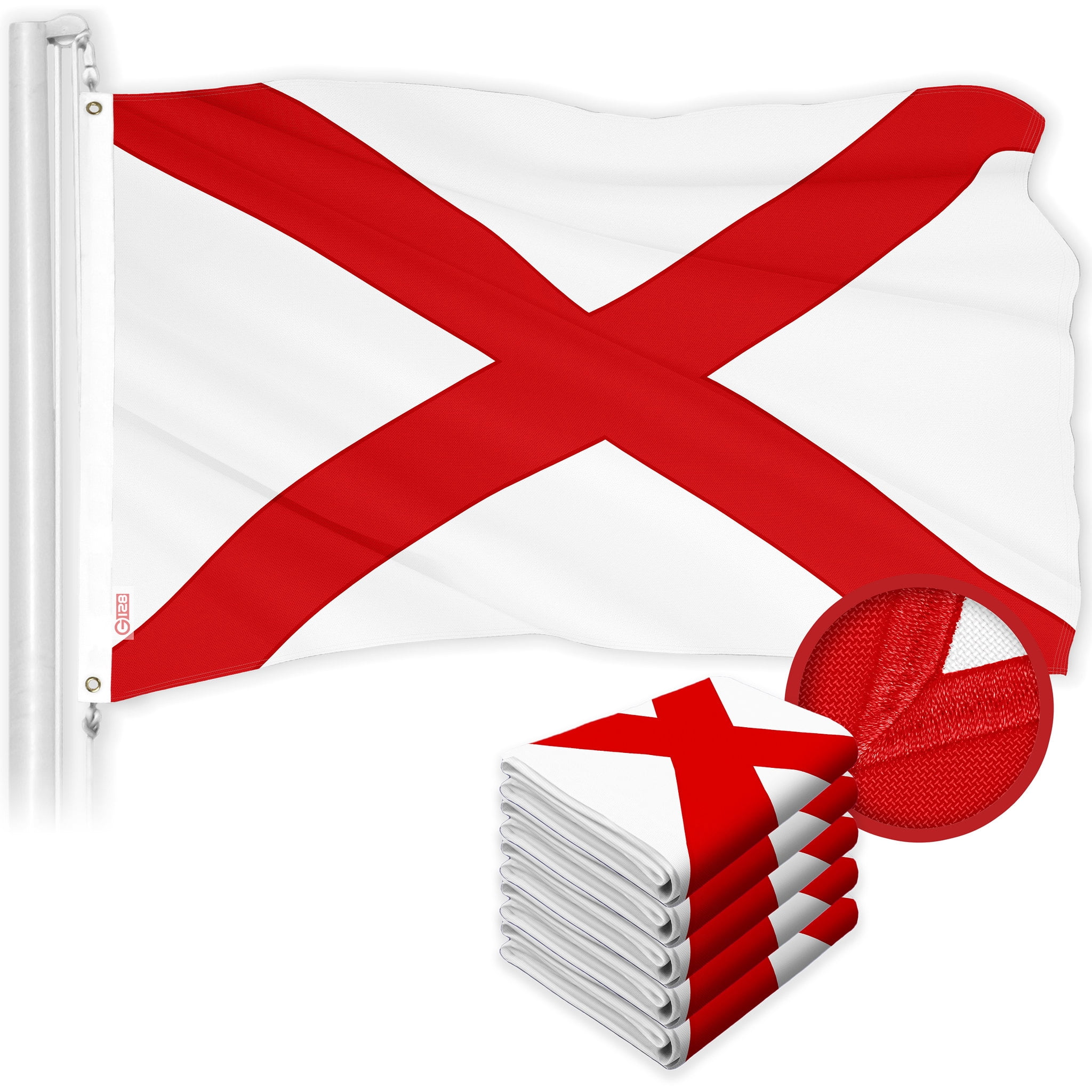 G128 5 Pack: Alabama AL State Flag | 3x5 Ft | ToughWeave Series ...