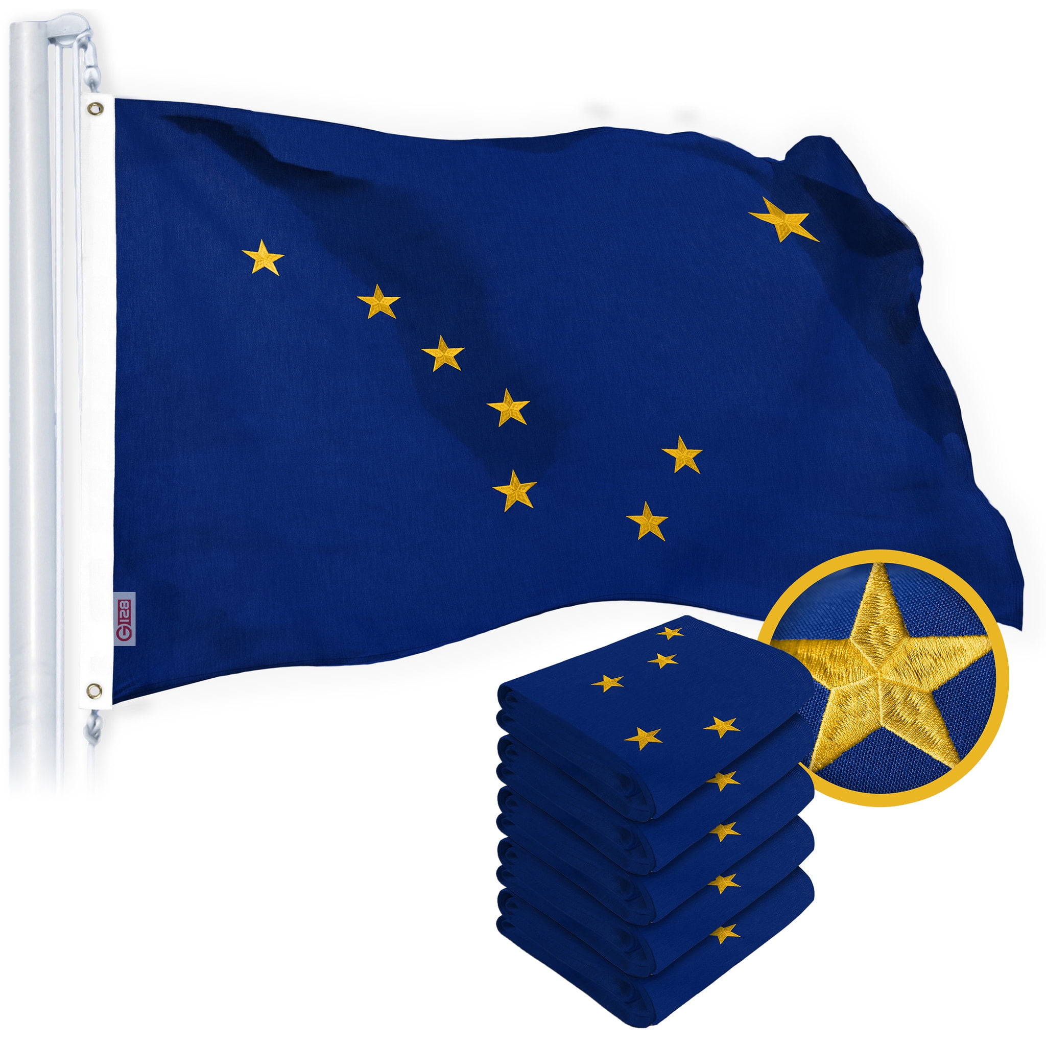 G128 5 Pack: Alaska AK State Flag | 2x3 Ft | StormFlyer Series ...