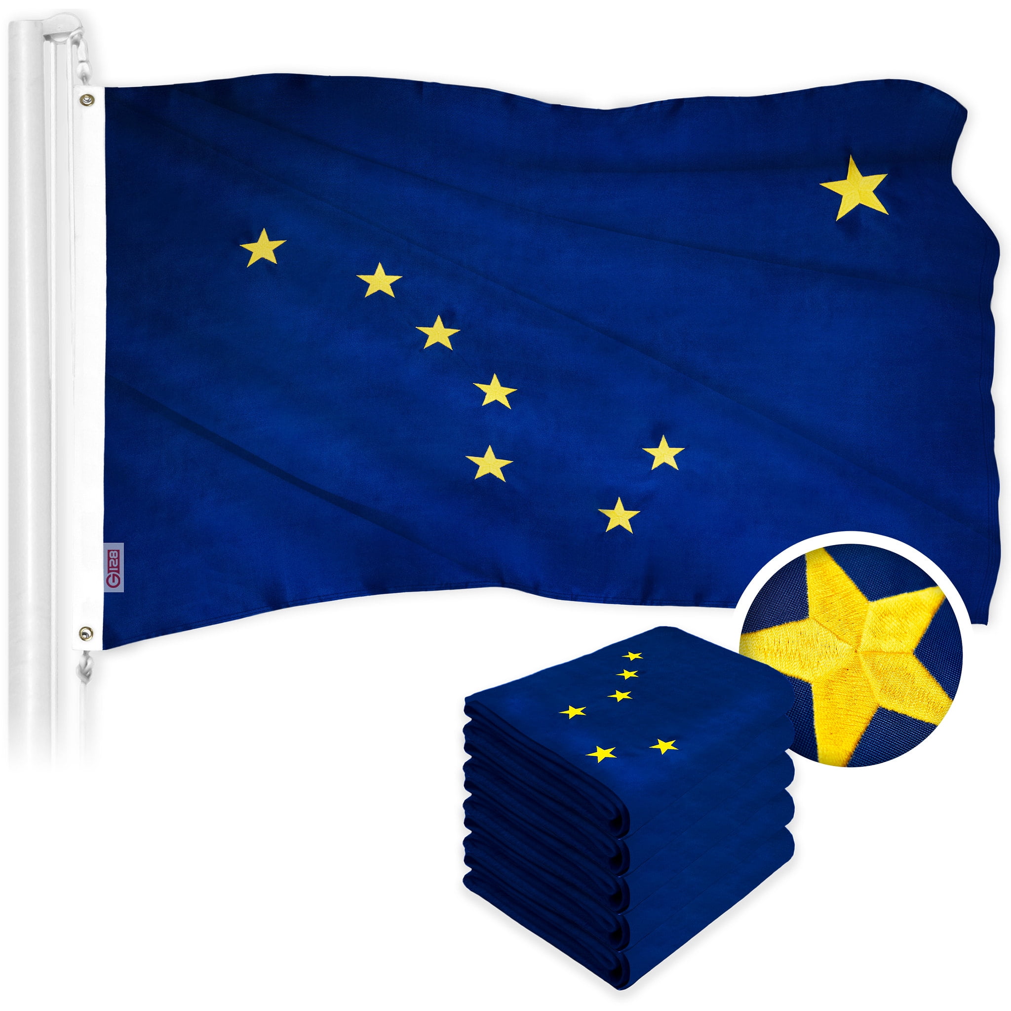 G128 5 Pack: Alaska AK State Flag | 2x3 Ft | ToughWeave Series ...