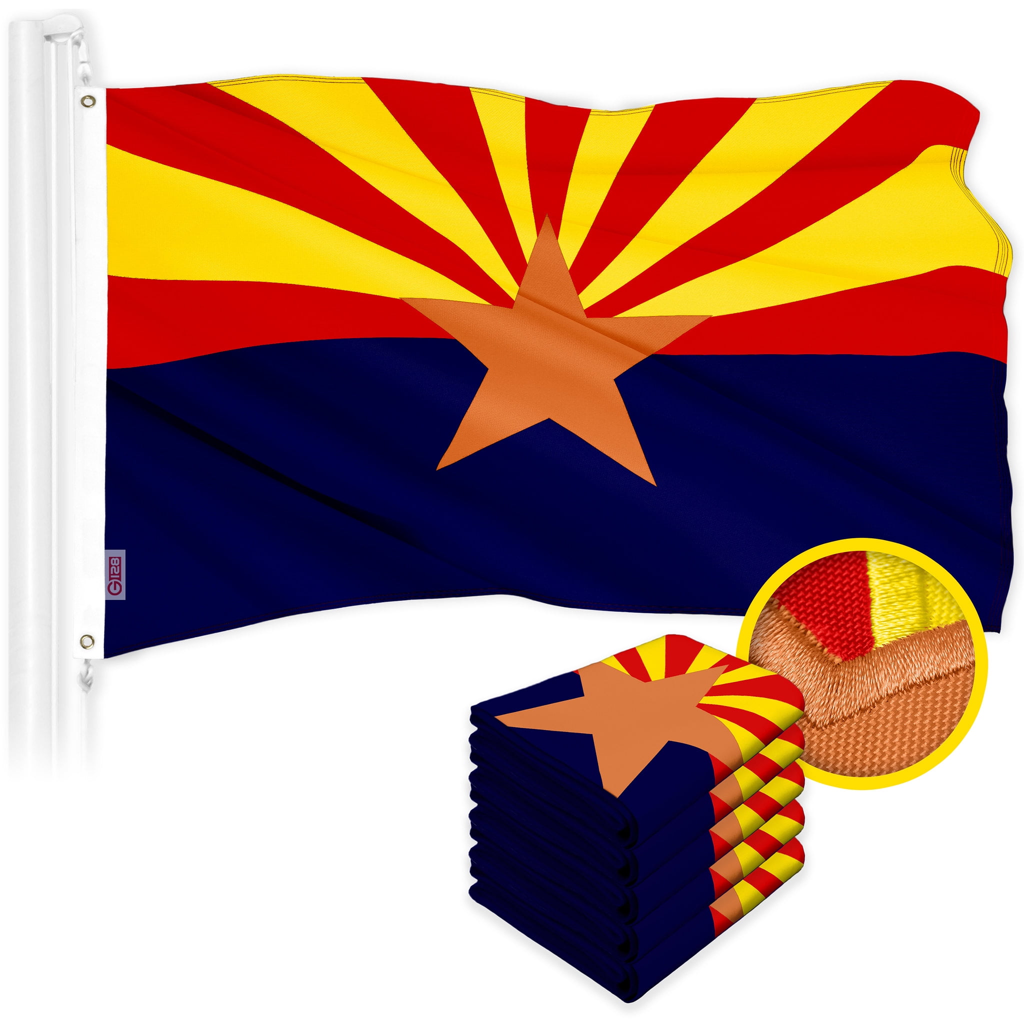 G128 5 Pack: Arizona AZ State Flag | 1x1.5 Ft | ToughWeave Series ...