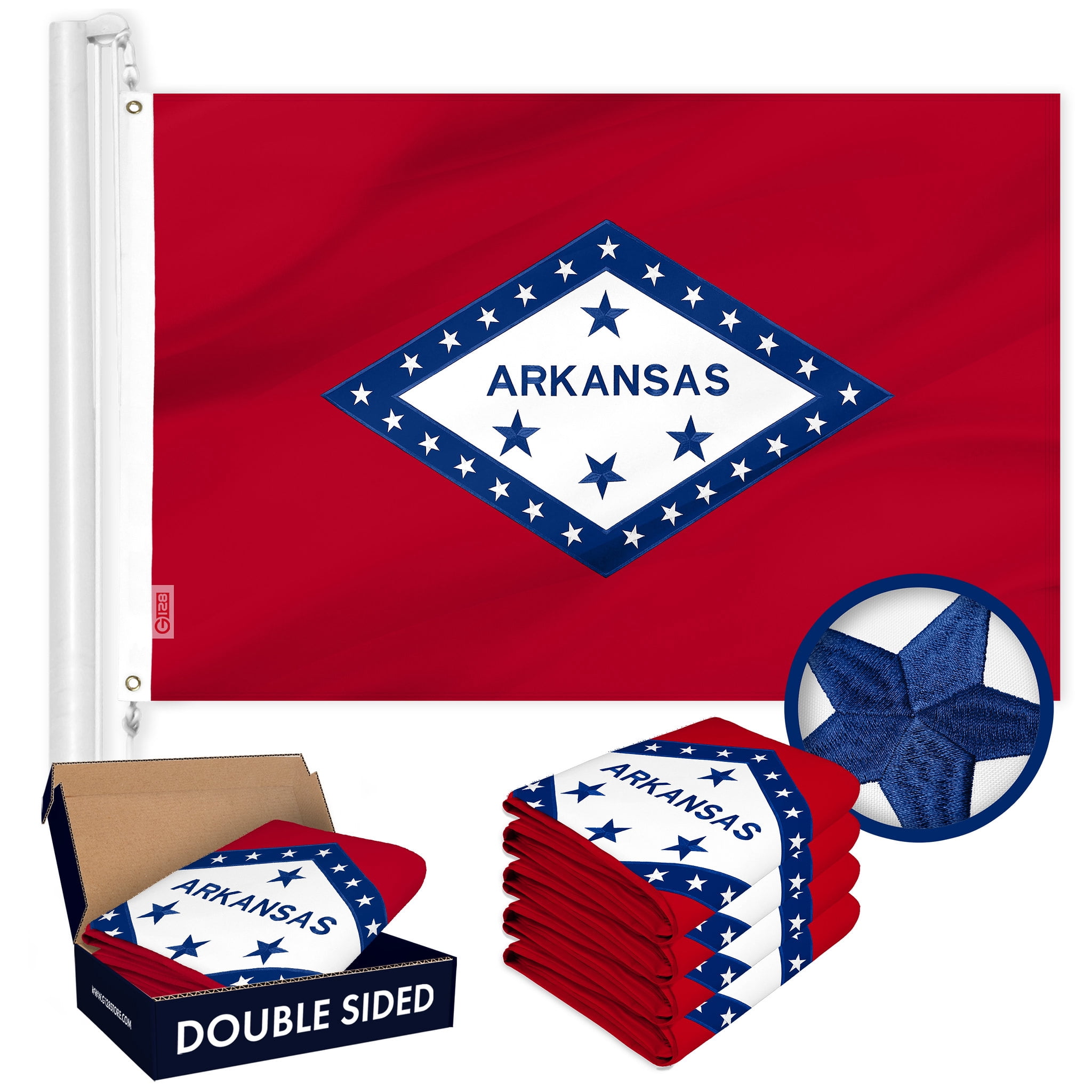 G128 5 Pack: Arkansas AR State Flag | 3x5 Ft | Double ToughWeave Series ...