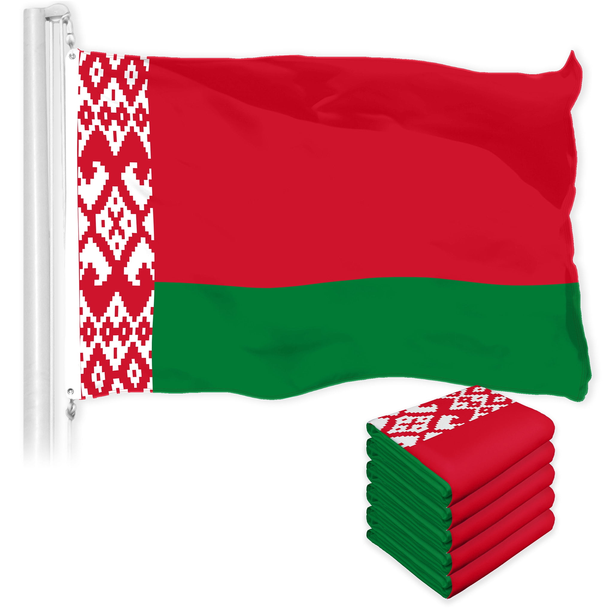 G128 5 Pack: Belarus Belarusian Flag | 3x5 Ft | LiteWeave Pro Series ...