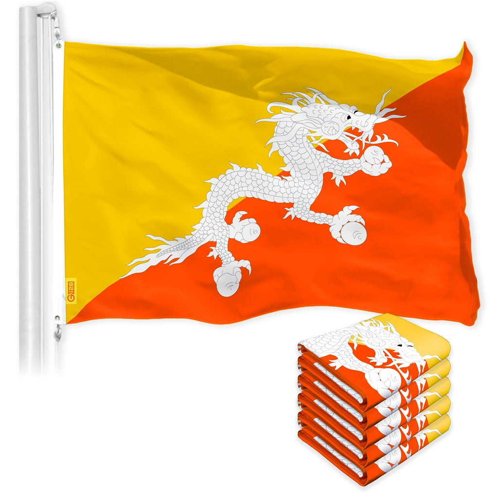 G128 5 Pack: Bhutan Bhutanese Flag | 3x5 Ft | LiteWeave Pro Series ...